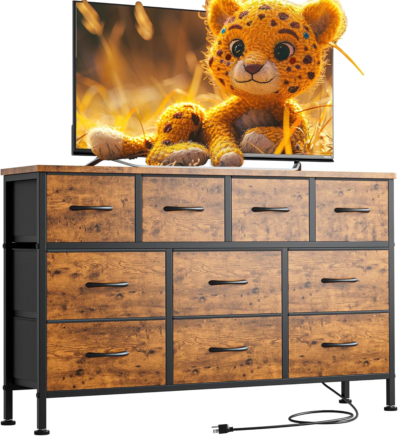 Amazon.com: Lulive 10 Drawer Dresser for Bedroom, Dressers TV Stand ...