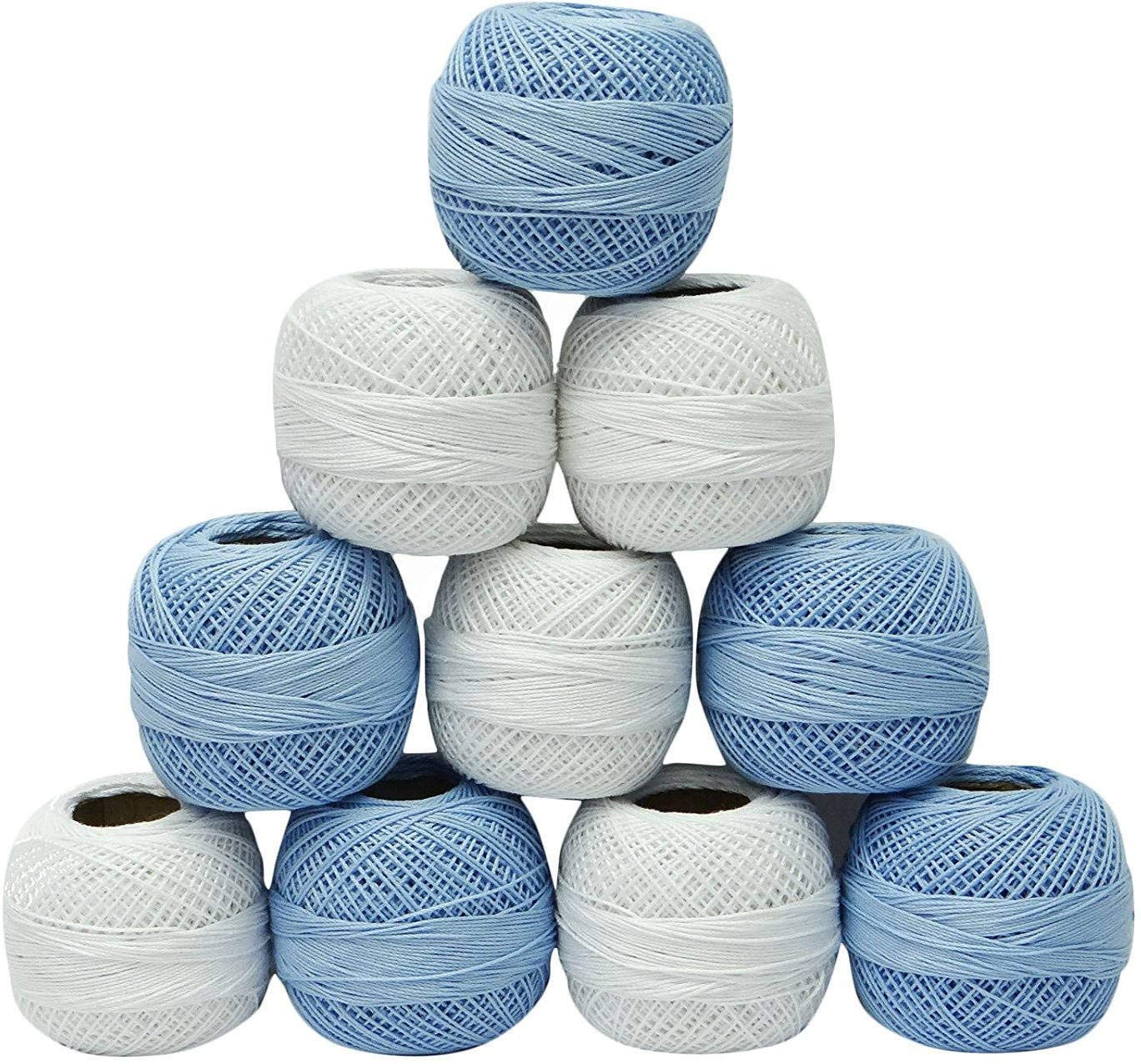 TIMESETL Crochet Thread Set Of 10 Ball Crochet Cotton Thread Yarn For ...