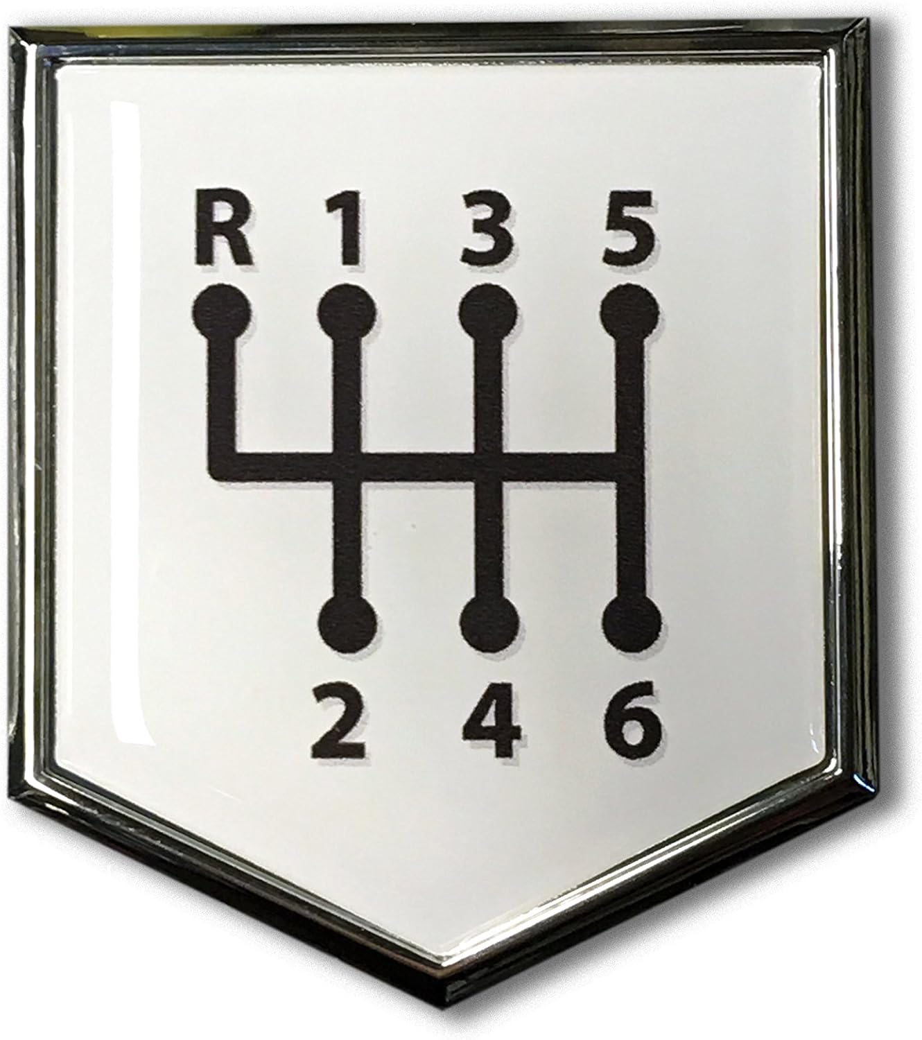 Amazon.com: Manual Shift Decal 6 Speed Car Domed Chrome Emblem Decal ...