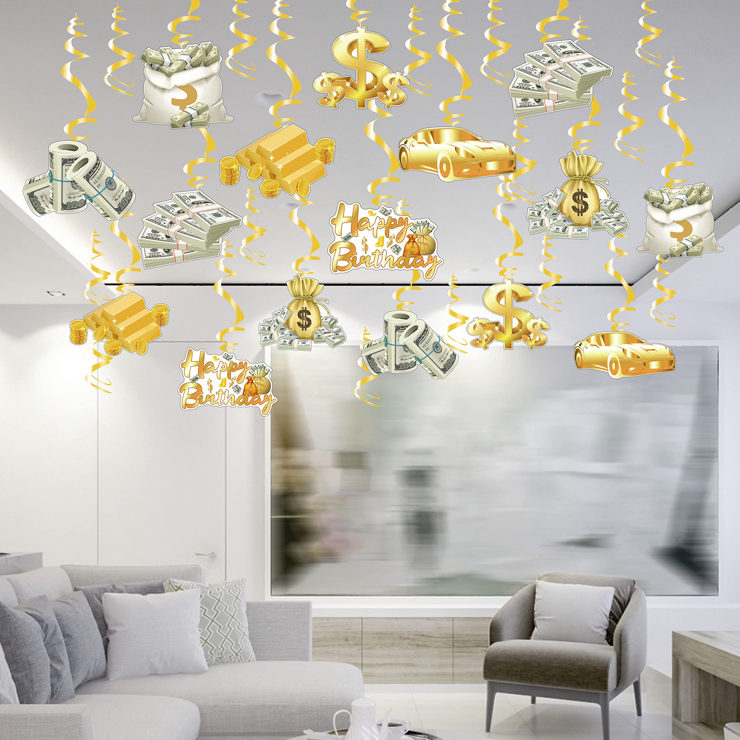 Snapklik.com : Money Party Decorations Big Bucks Balloons Gold Money ...