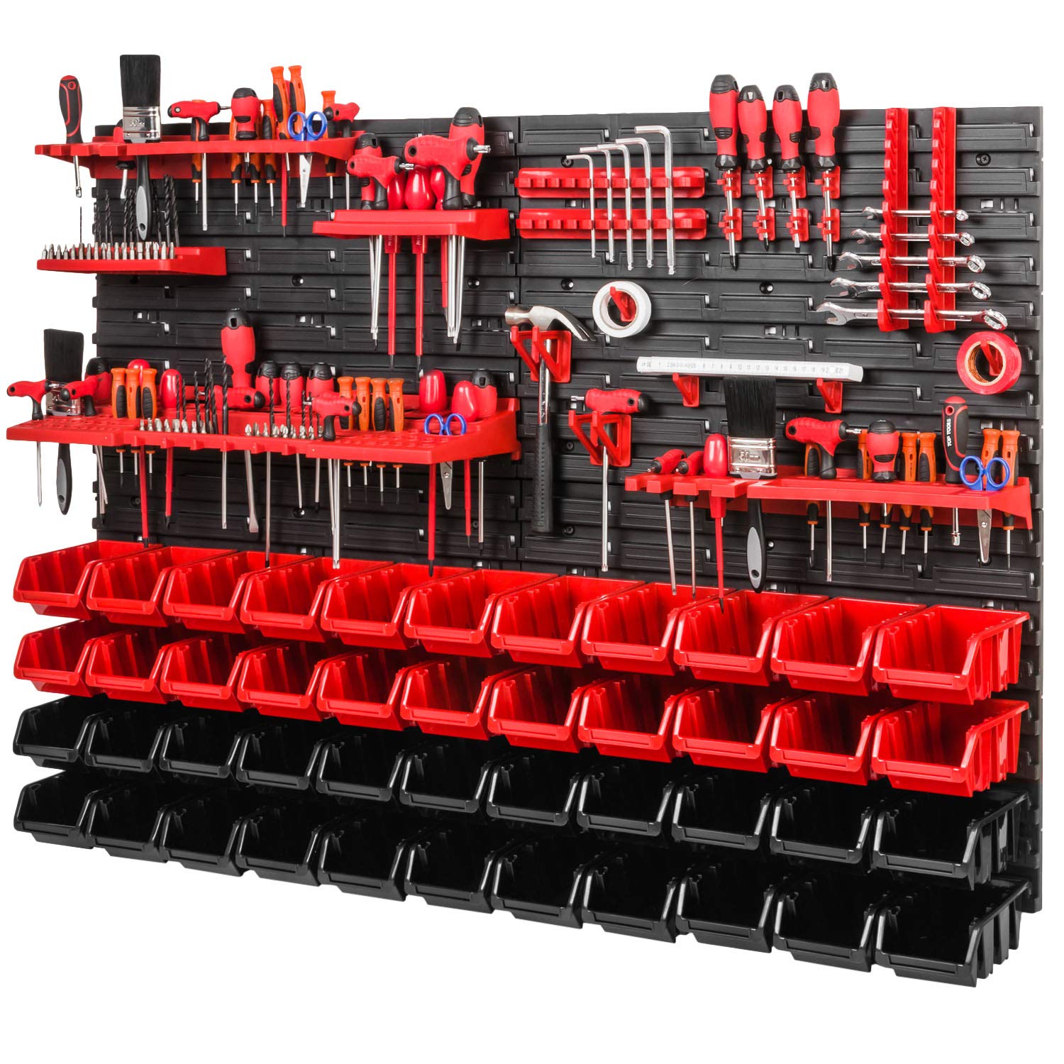 Tool Wall Storage System Stacking Boxes - Wall Shelf with 44 Pieces ...
