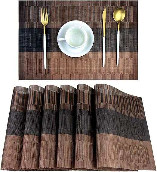 Amazon.com: PIGCHCY Placemats,Washable Vinyl Woven Table Mats,Elegant ...