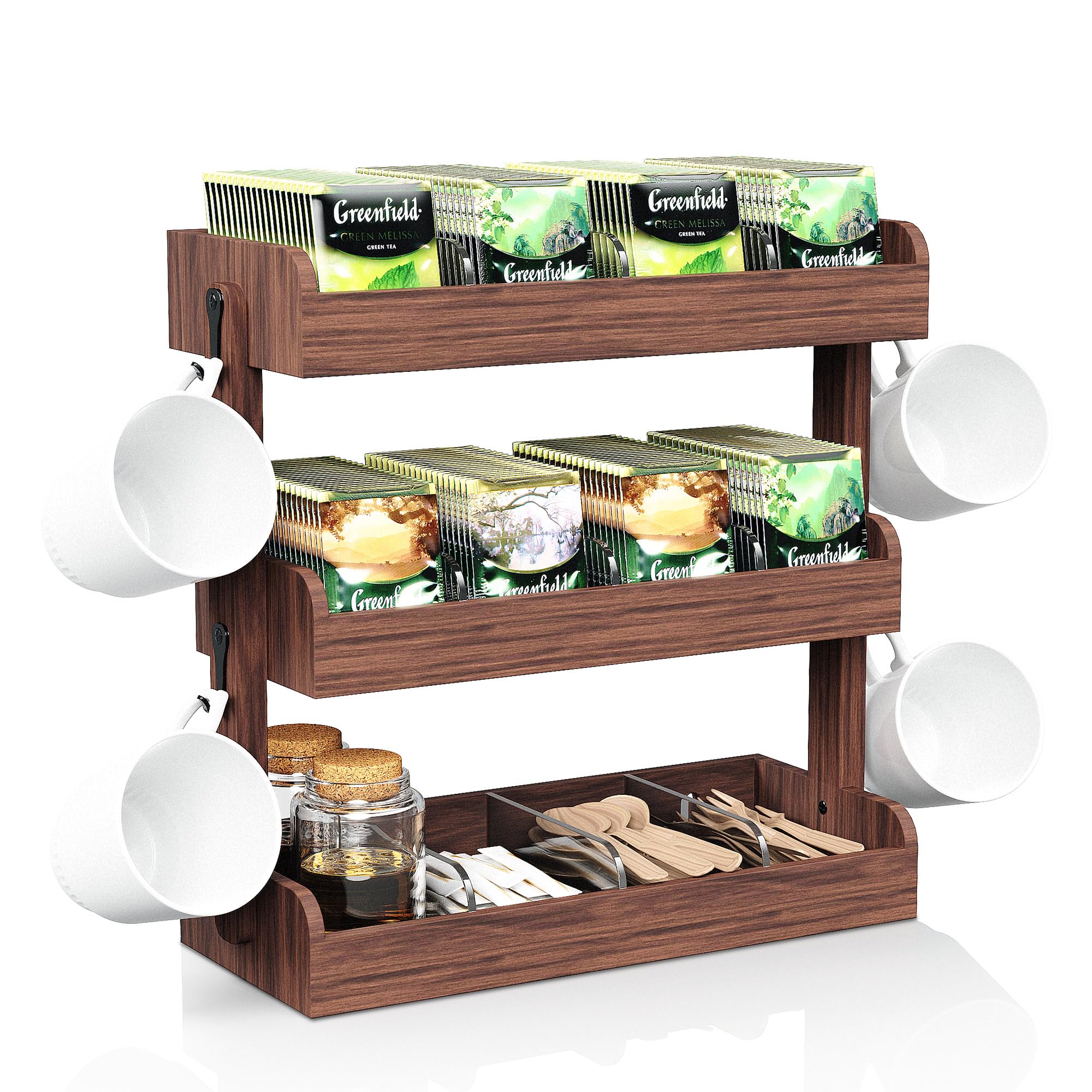Amazon.com: BEGULF 3 Tier Tea Bag Organizer for Counter, Wall-Mounted ...