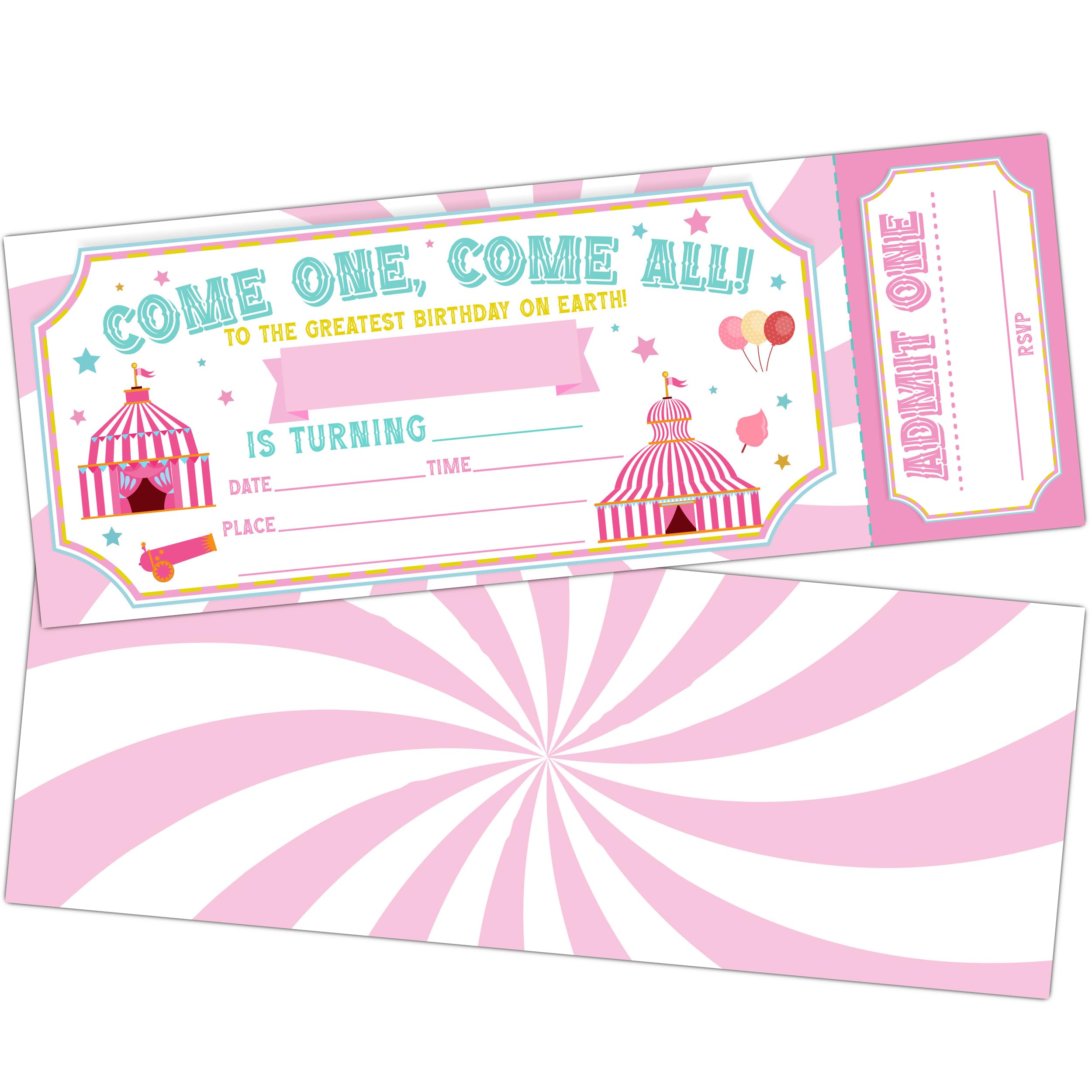 Pink Circus Invitations