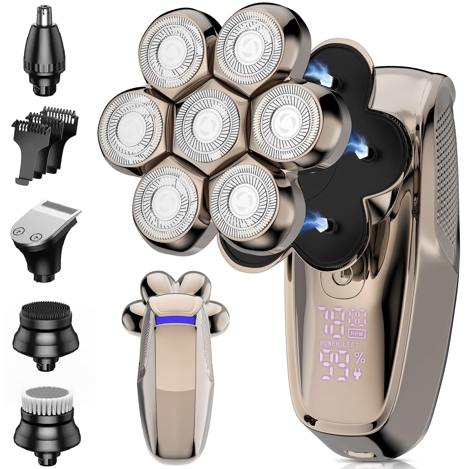 Amazon.com: Electric Head Shaver Bald Men - 7D Magnetic Face Heads ...