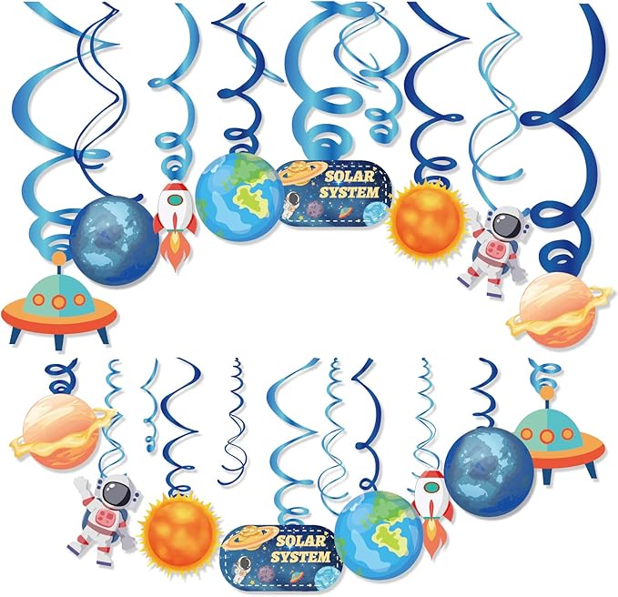 Amazon.com: Kristin Paradise 30Ct Space Hanging Swirl Decorations ...