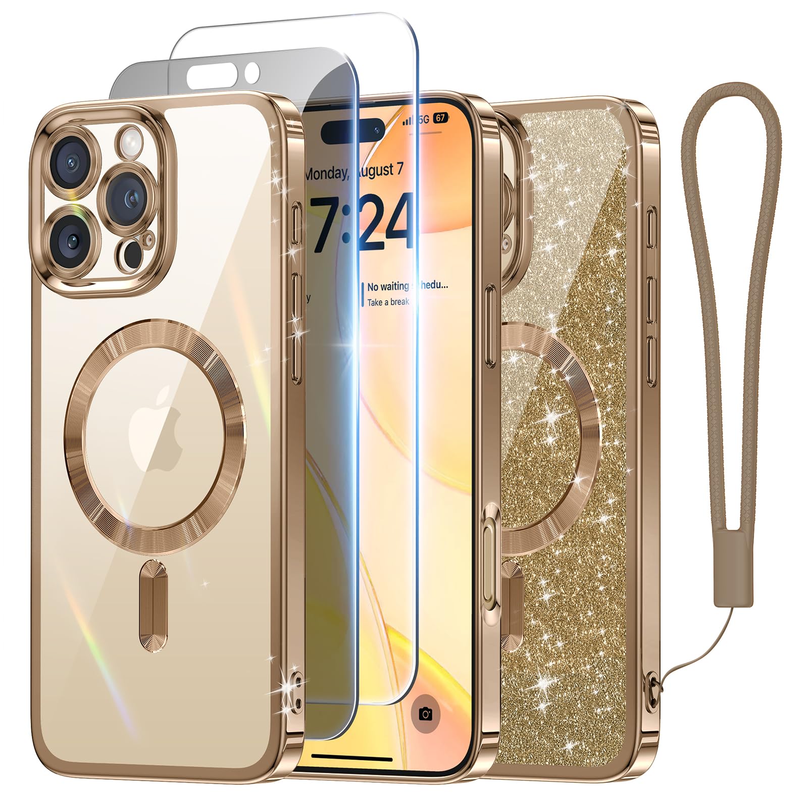 Amazon.com: Meifigno Designed for iPhone 16 Pro Case 6.3", [Glitter ...