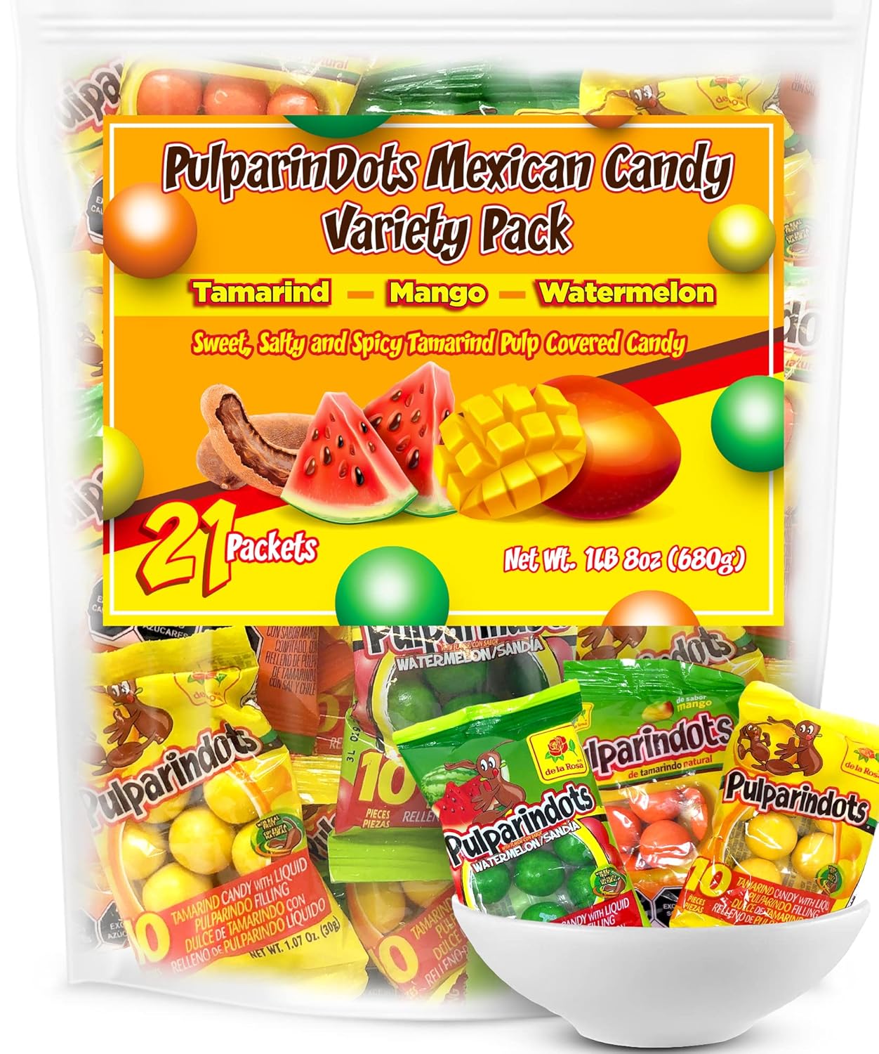 Amazon.com: Pulparindo Mexican Candy Variety Pack, 21 Packs of Spicy ...