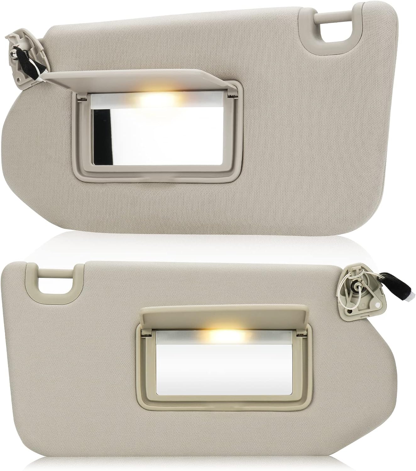Left Driver & Right Passenger Side Sun Visor SunVisor with Light for ...