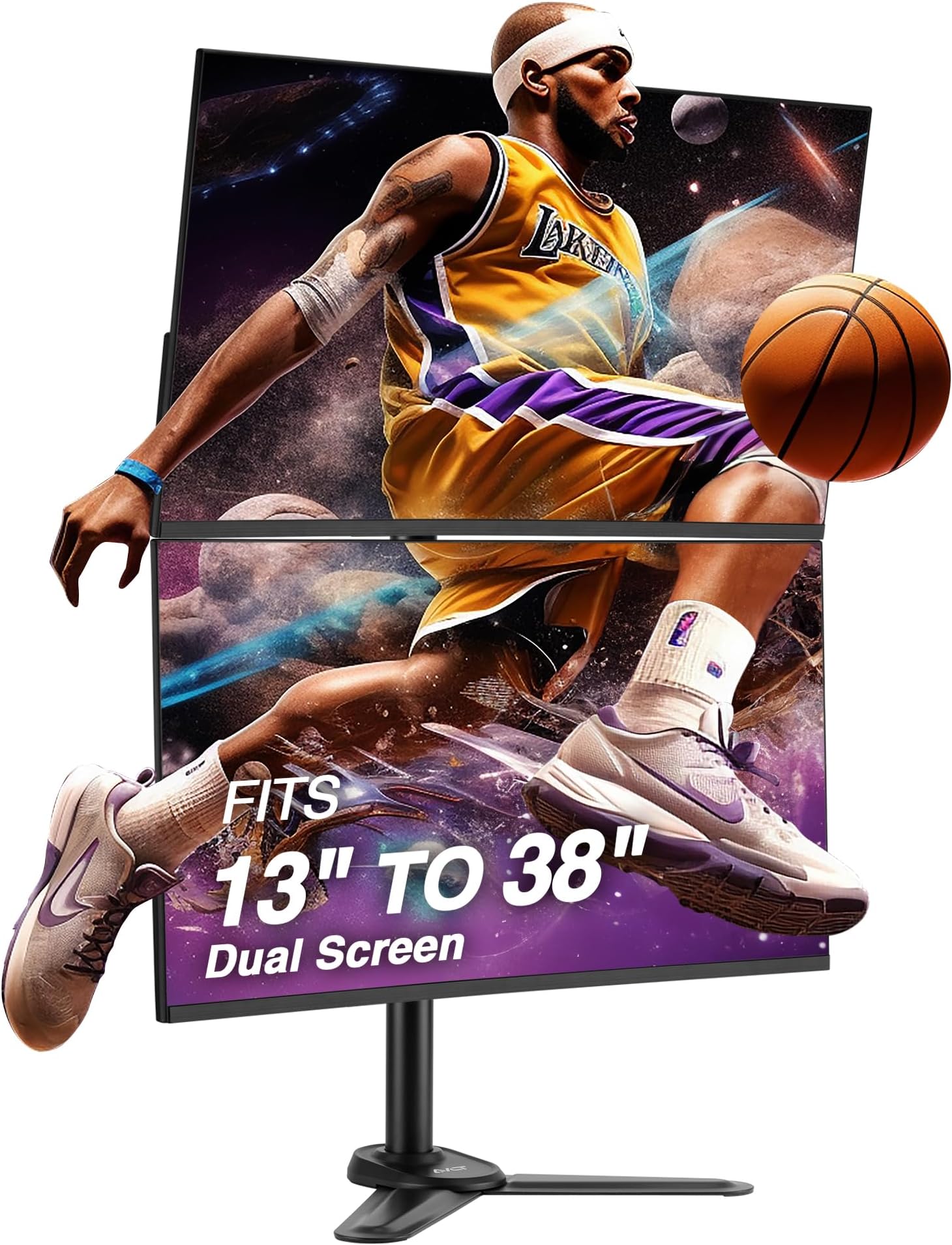 Amazon.com: WALI Vertical Dual Monitor Stand, Universal Monitor Mount ...