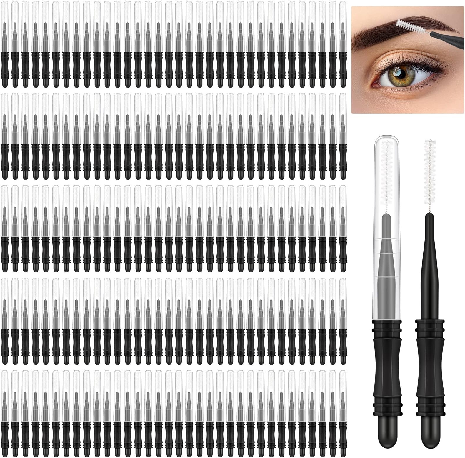 Amazon.com: 50Pcs Micro Eyebrow Brush, Multifunctional Eyelash Comb ...