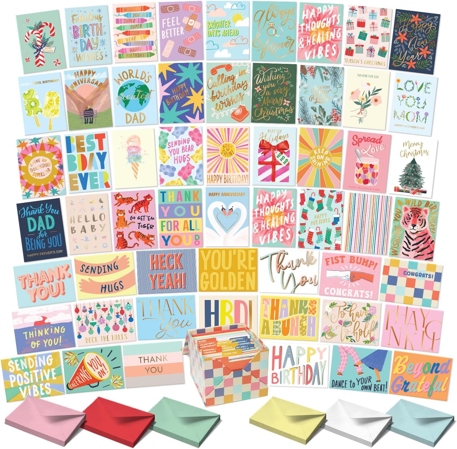 S&O 100 Assorted Cards for All Occasions Box Set - All Occasion Cards ...