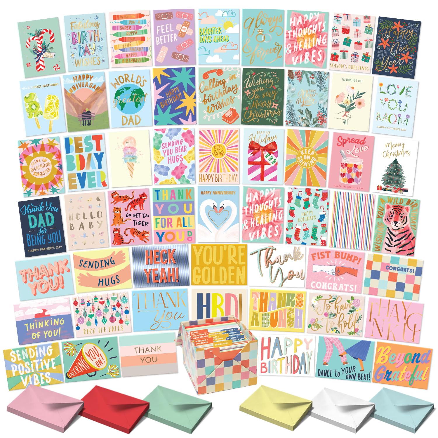 S&O 100 Assorted Cards for All Occasions Box Set - All Occasion Cards ...