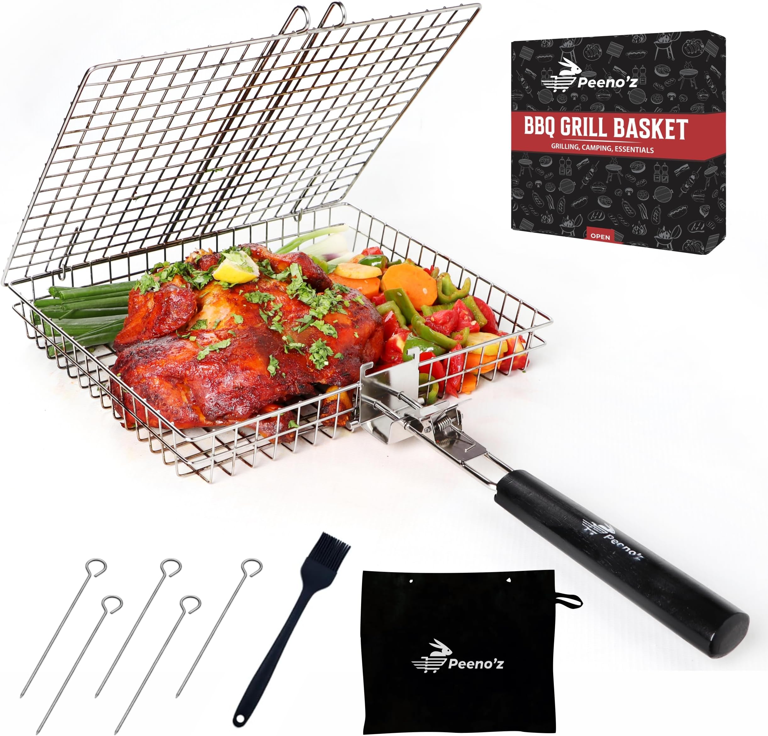 Amazon.com: Grill Basket, Barbecue BBQ Grilling Basket , Stainless ...