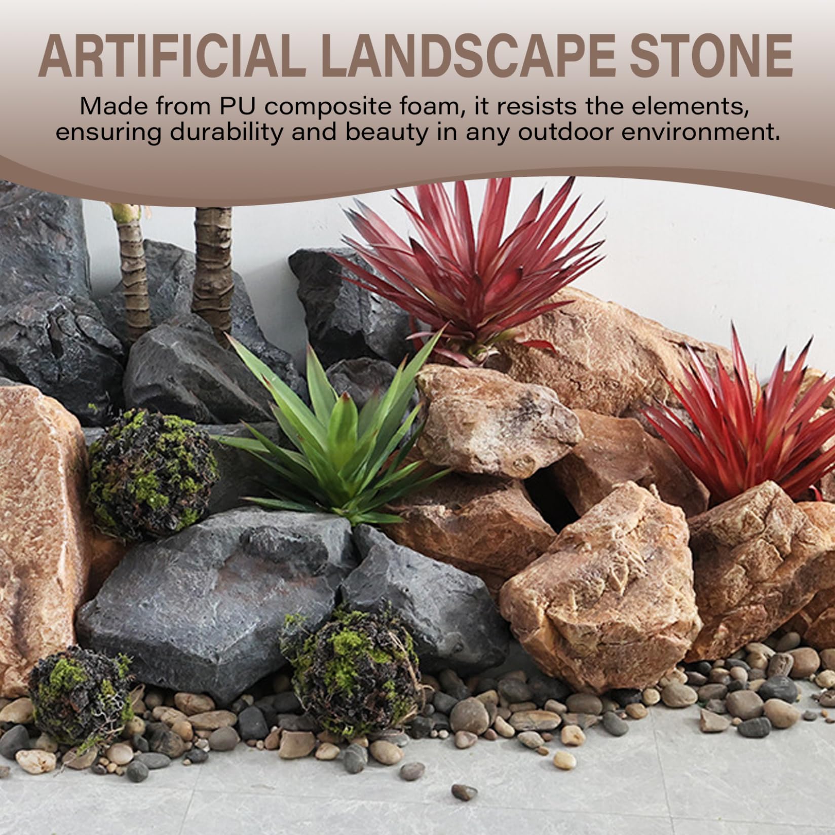 Fake Rock Landscaping Designs Gardenised Huge Outdoor Weather