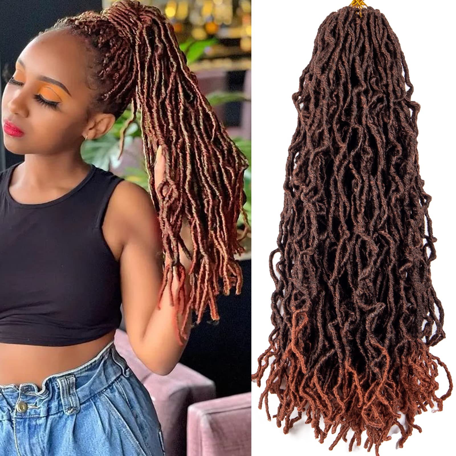 Buy New Faux Locs 24 Inch Crochet Hair New Soft Locs 6 Packs/Lot Curly ...