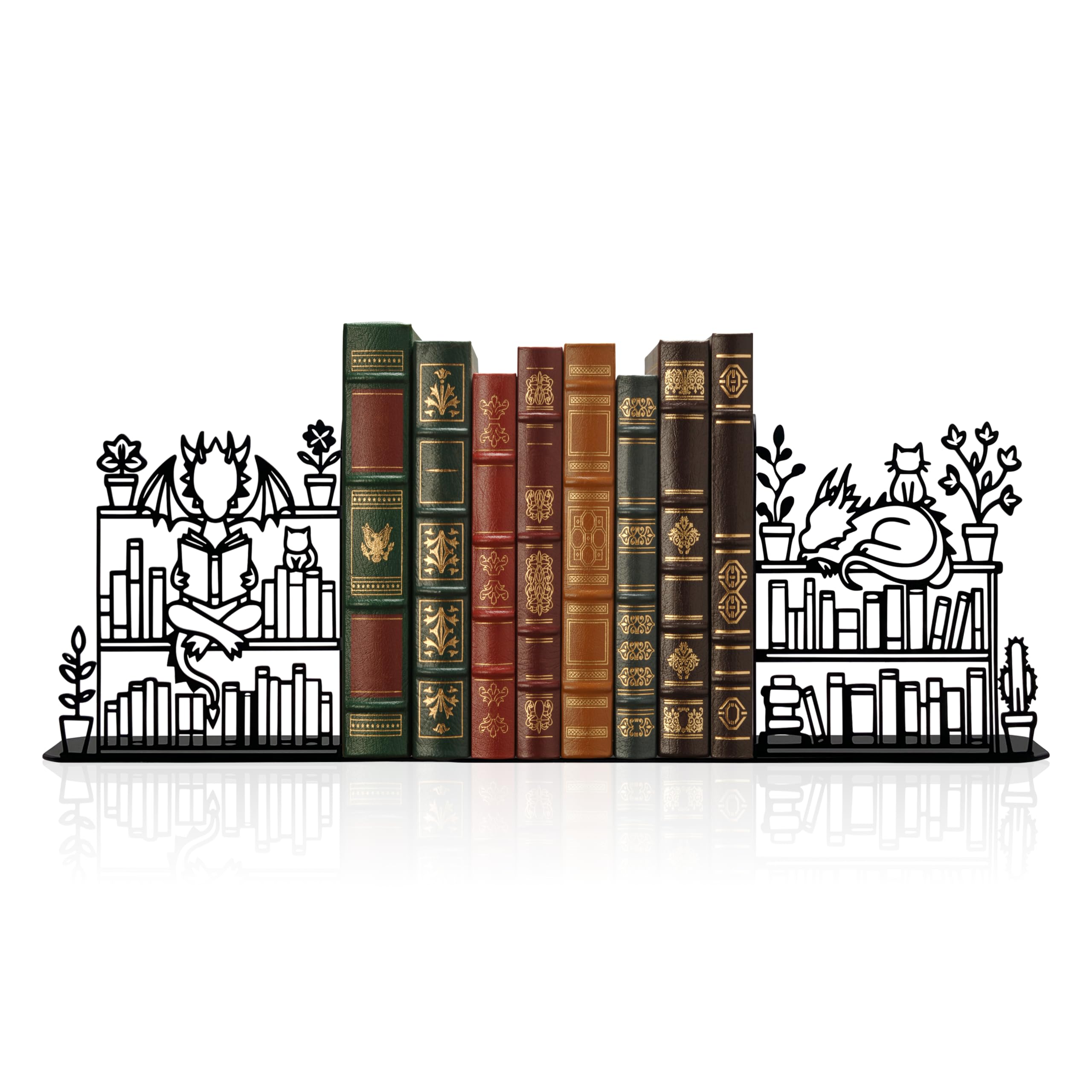 Amazon.com: Metal Dragon Reading Book Decorative Bookend 9.1x 4.7 ...