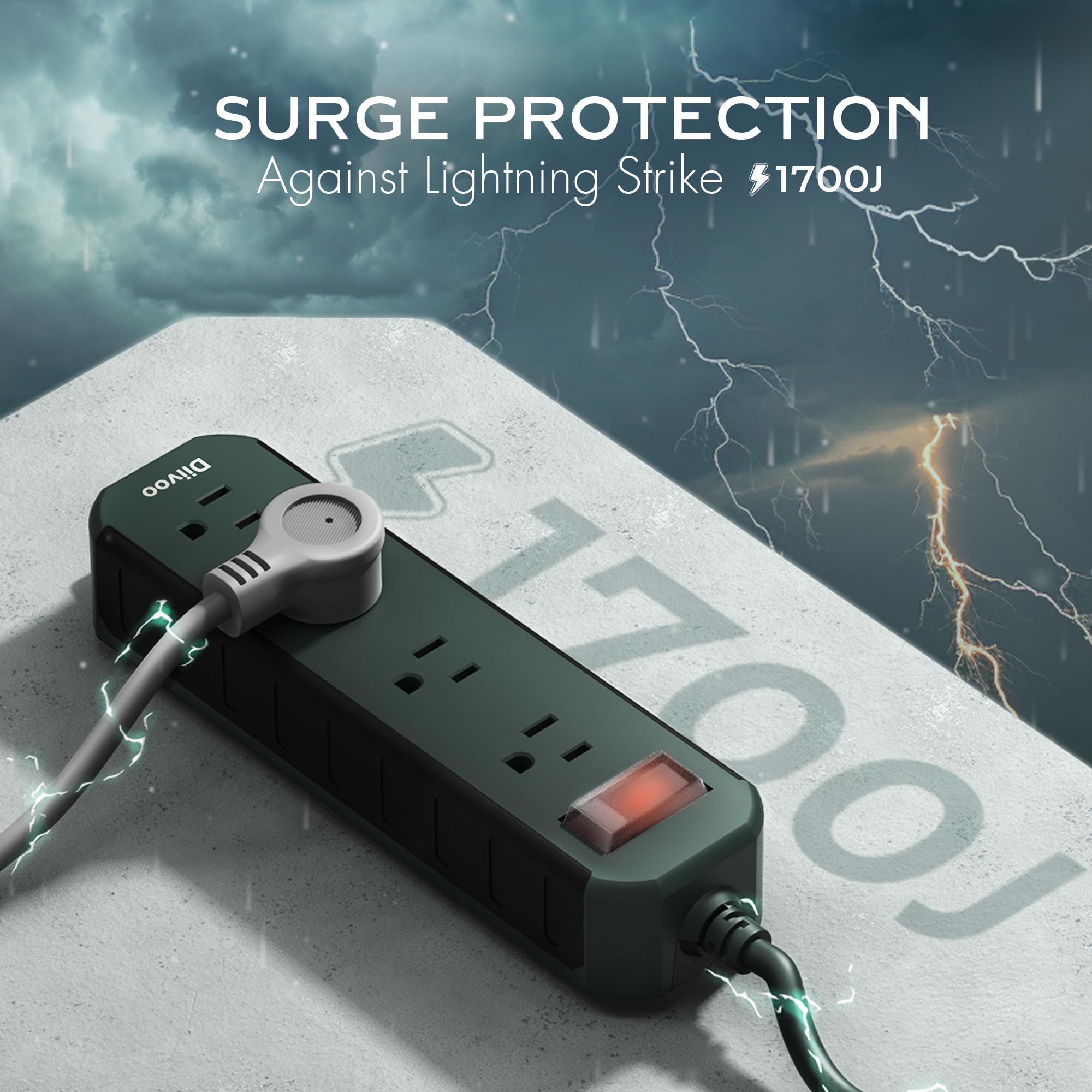 Snapklik.com : Outdoor Power Strip Weatherproof, 50 FT Extension Cord ...