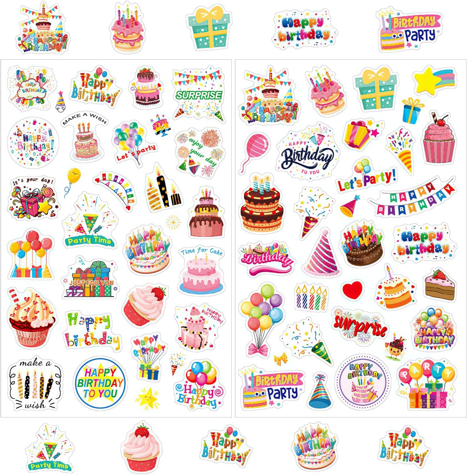 Bahan alamy 55 Stück Aufkleber zum Geburtstag, Sticker Geburtstag für ...