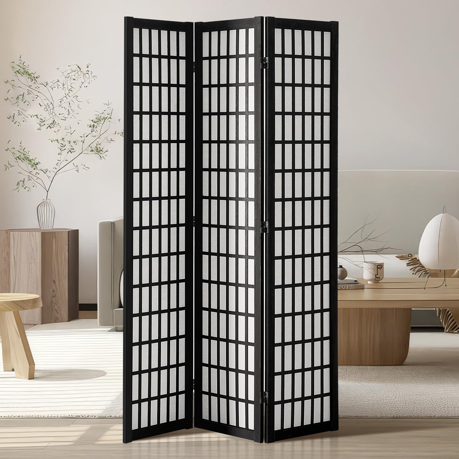 Amazon.com: VEVOR Room Divider, 3 Panel Japanese Room Divider, Wood ...