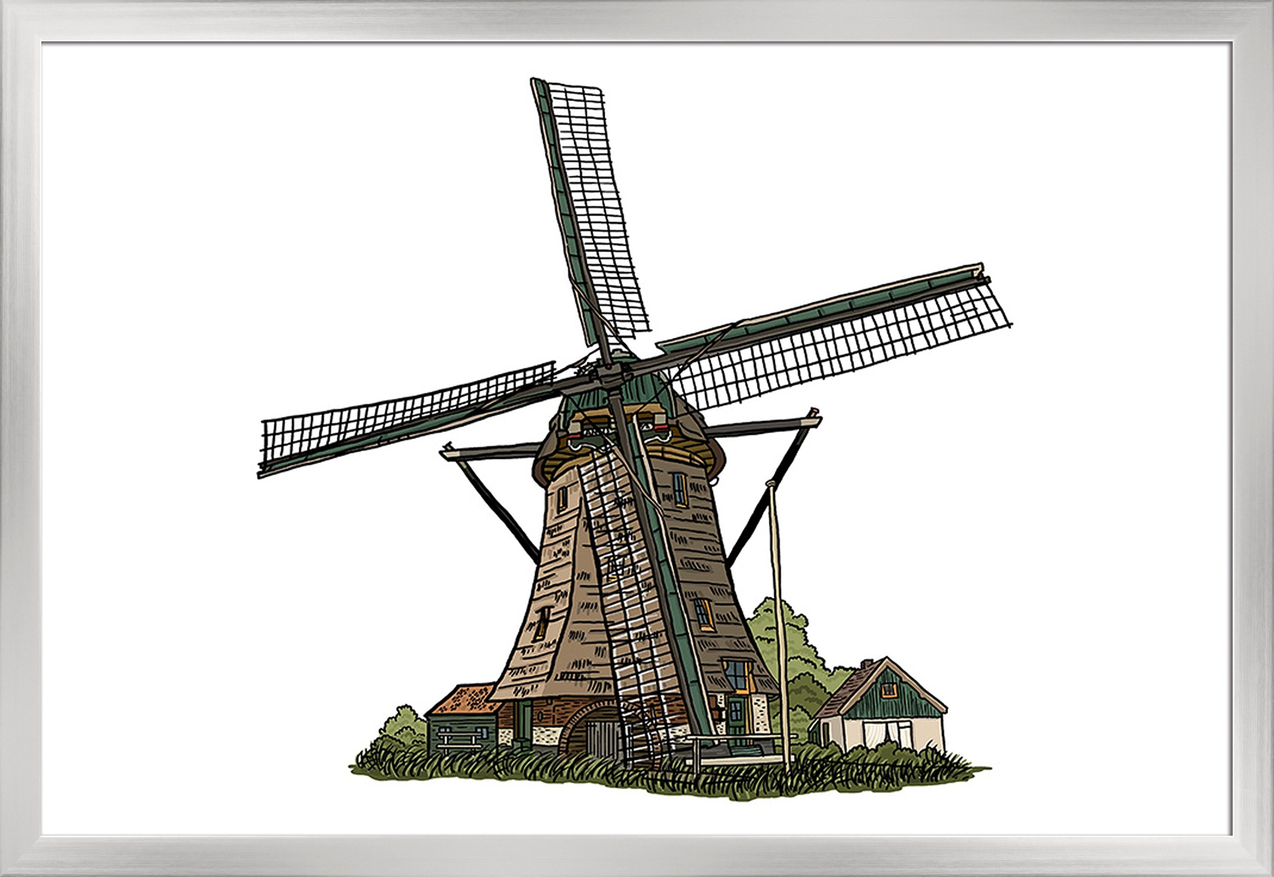 Dutch Windmill Illustration