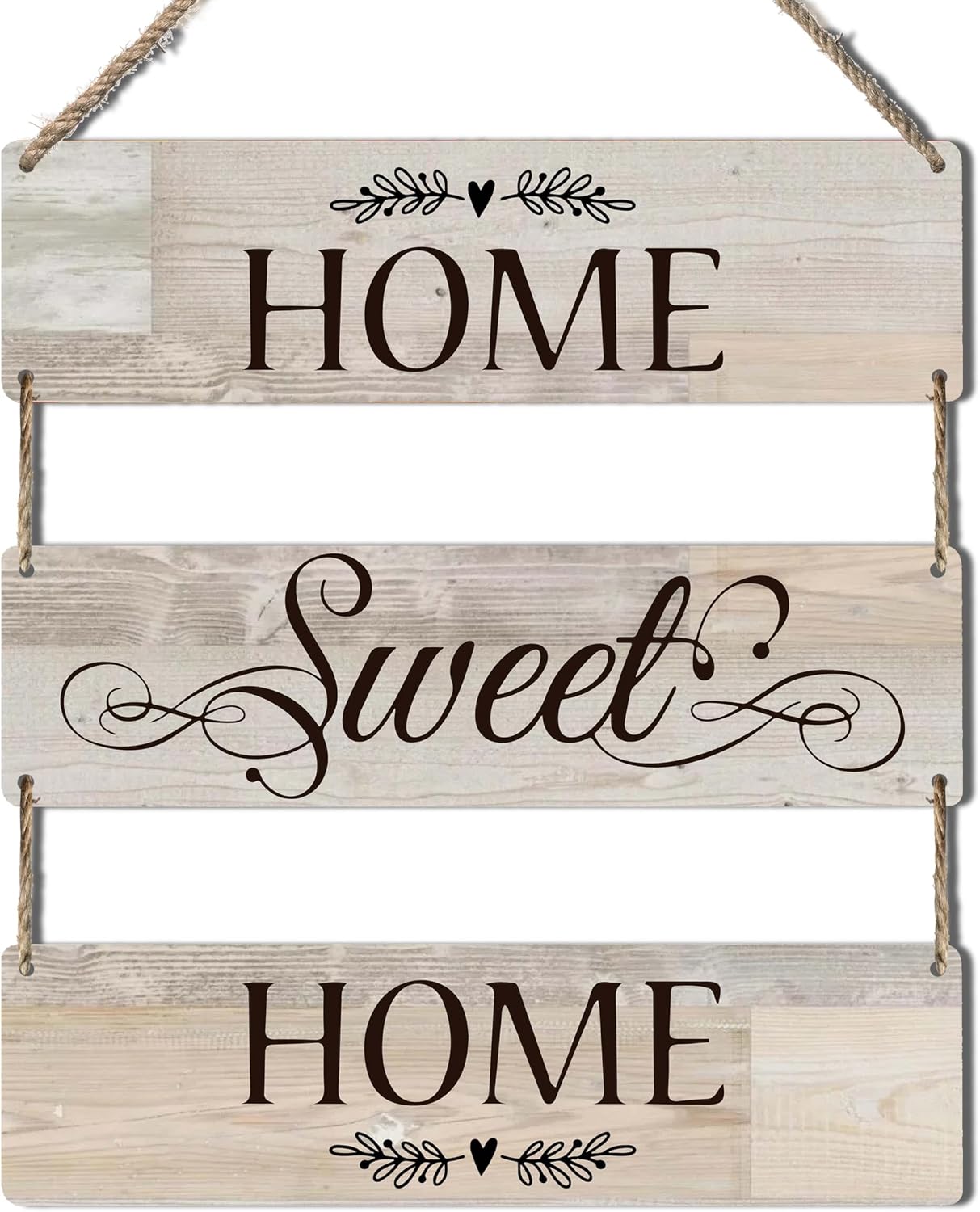 Amazon.com: Home Sweet Home Wooden Sign, Simple Wood Grain Design ...