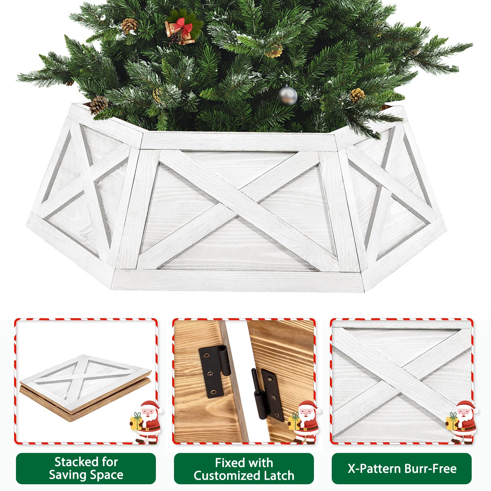 Snapklik.com : Wooden Christmas Tree Collar, 36 Extra Large Hexagon ...