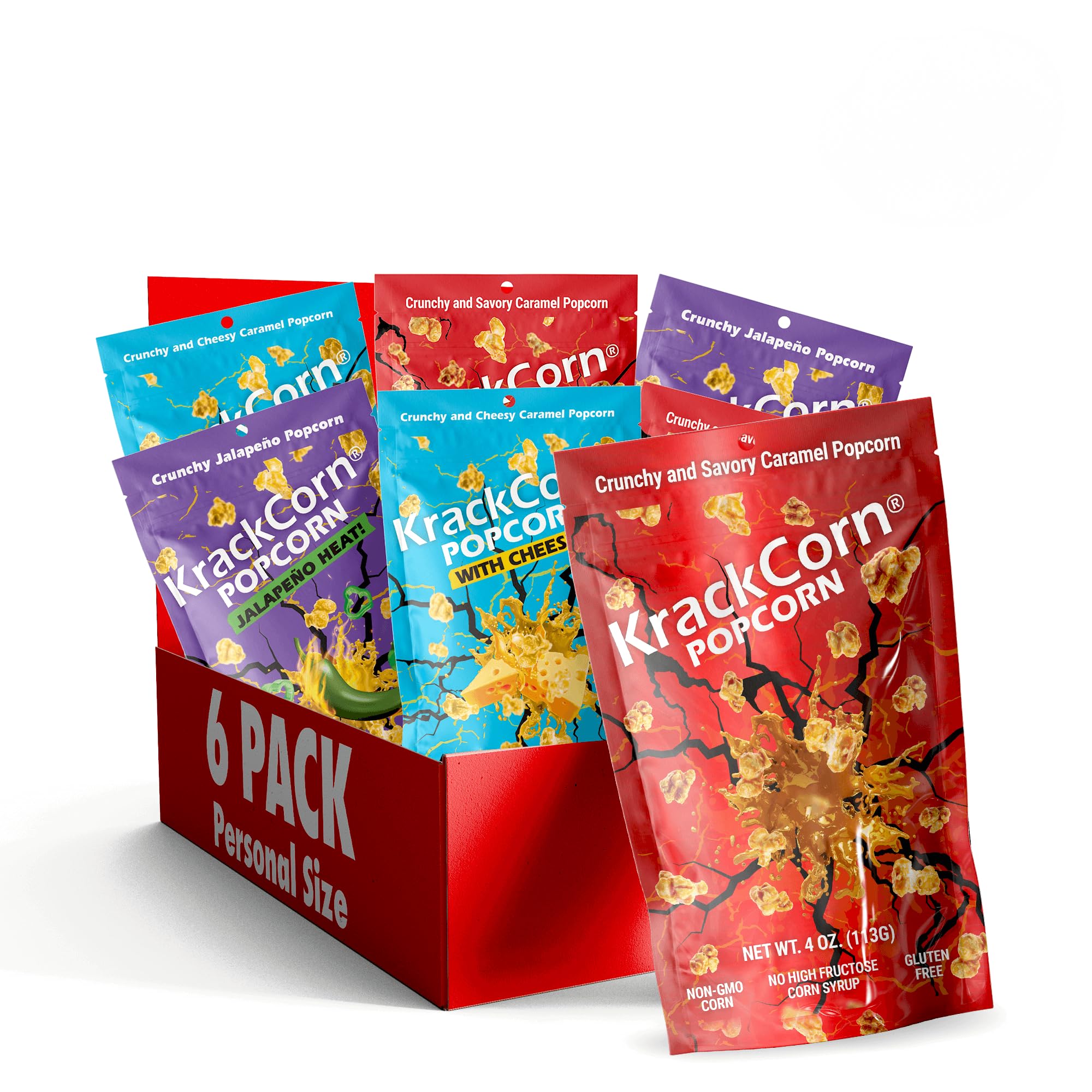 Amazon.com: KrackCorn Popcorn Variety Pack - Original (4 Oz), Cheddar ...