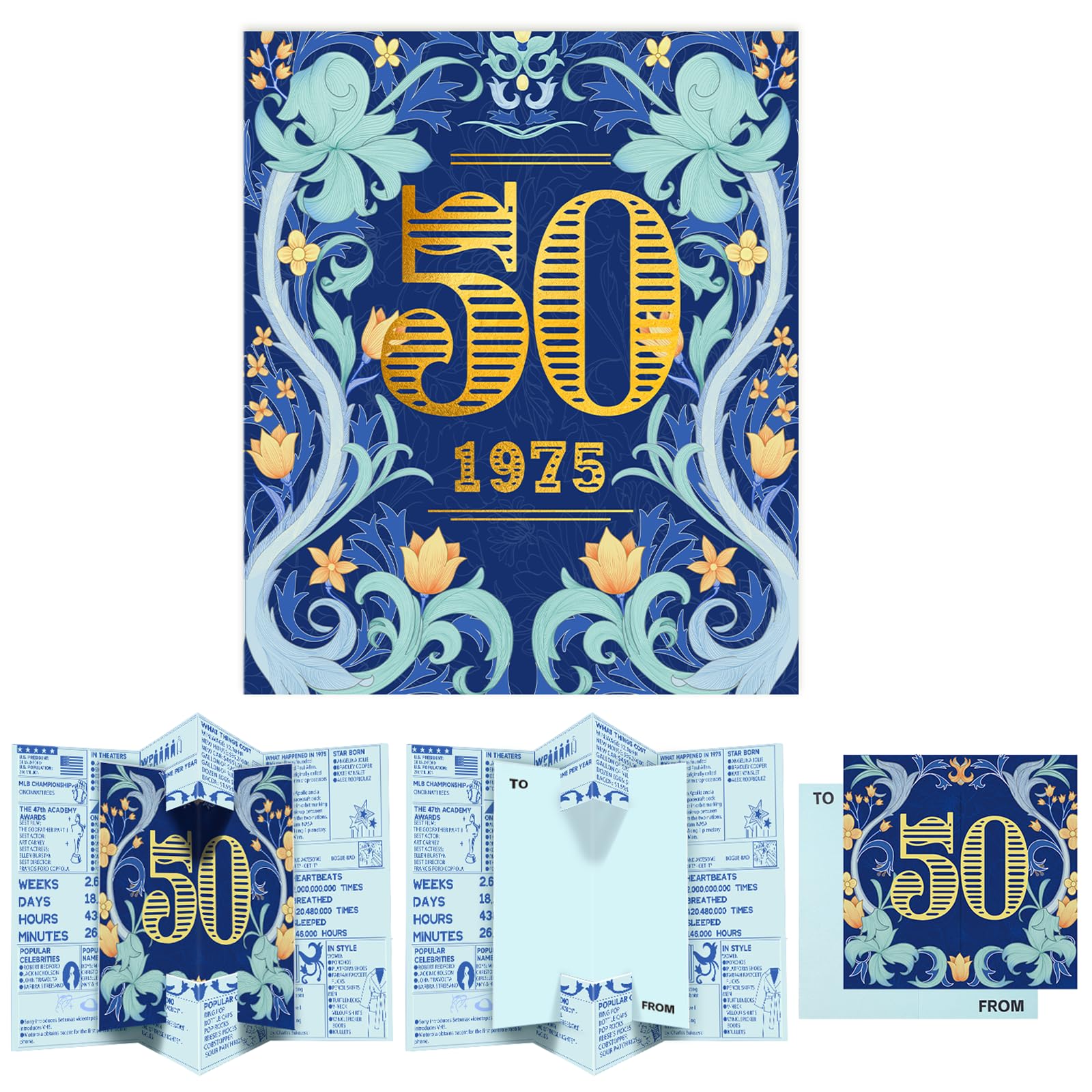 Amazon.com: qiqee 2025 50th Birthday Gift Card, 50 Years Old Birthday ...