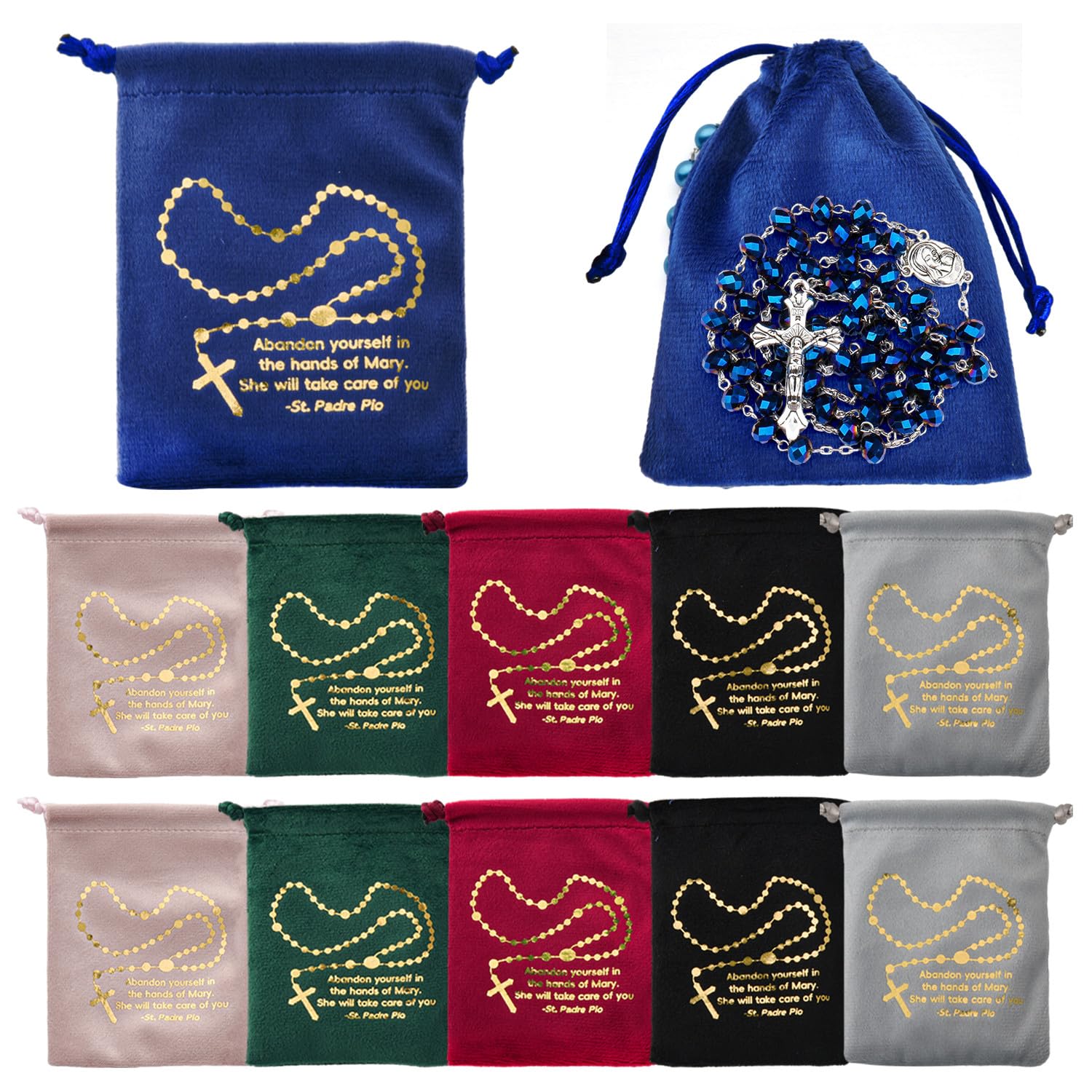 Amazon.com: 36 Pack Catholic Rosary Pouch Rosary Bag Rosary Holder ...
