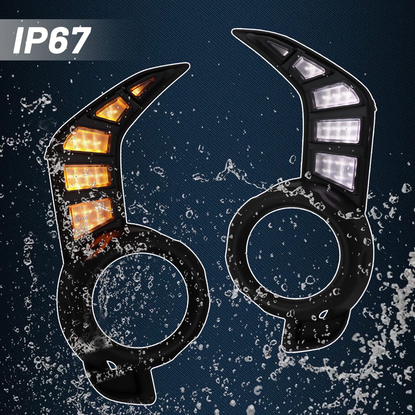 PGTOPONE Switchback White/Amber LED Front Side Marker Headlight DRL ...