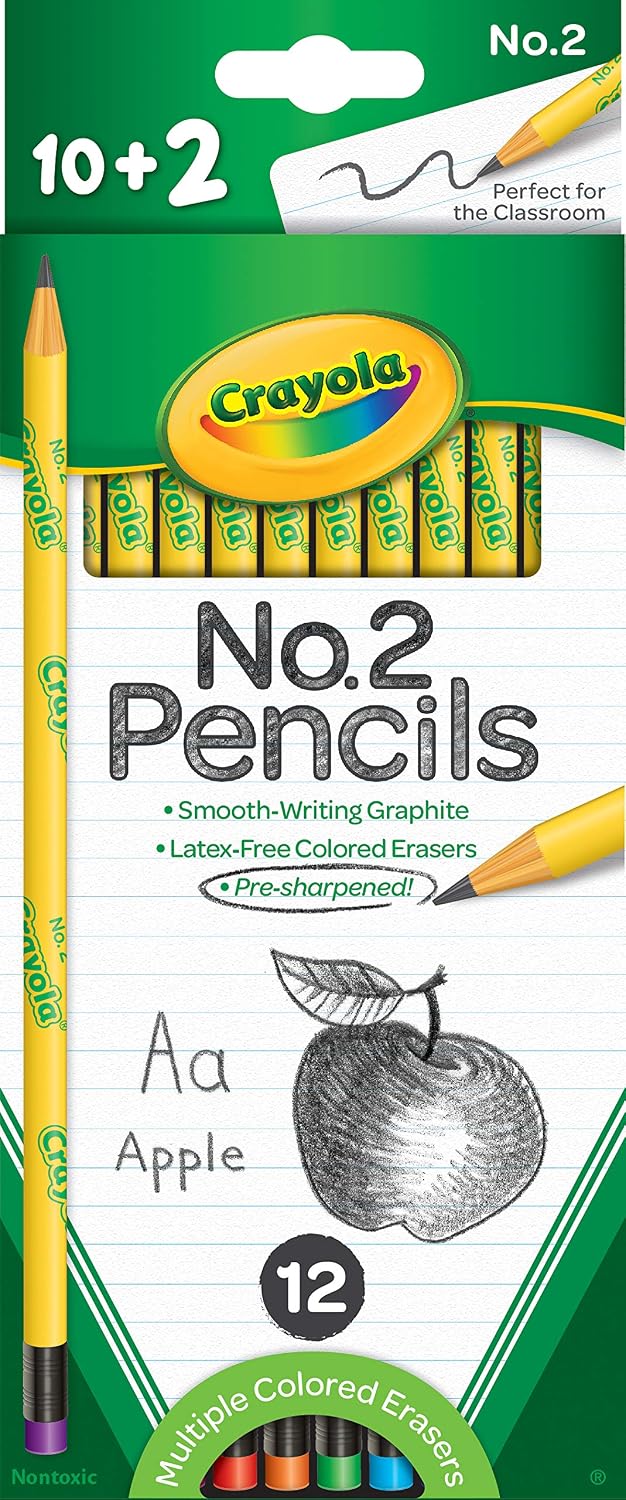Amazon.com: Crayola Number 2 Pencils, Back To School Supplies, 12ct ...