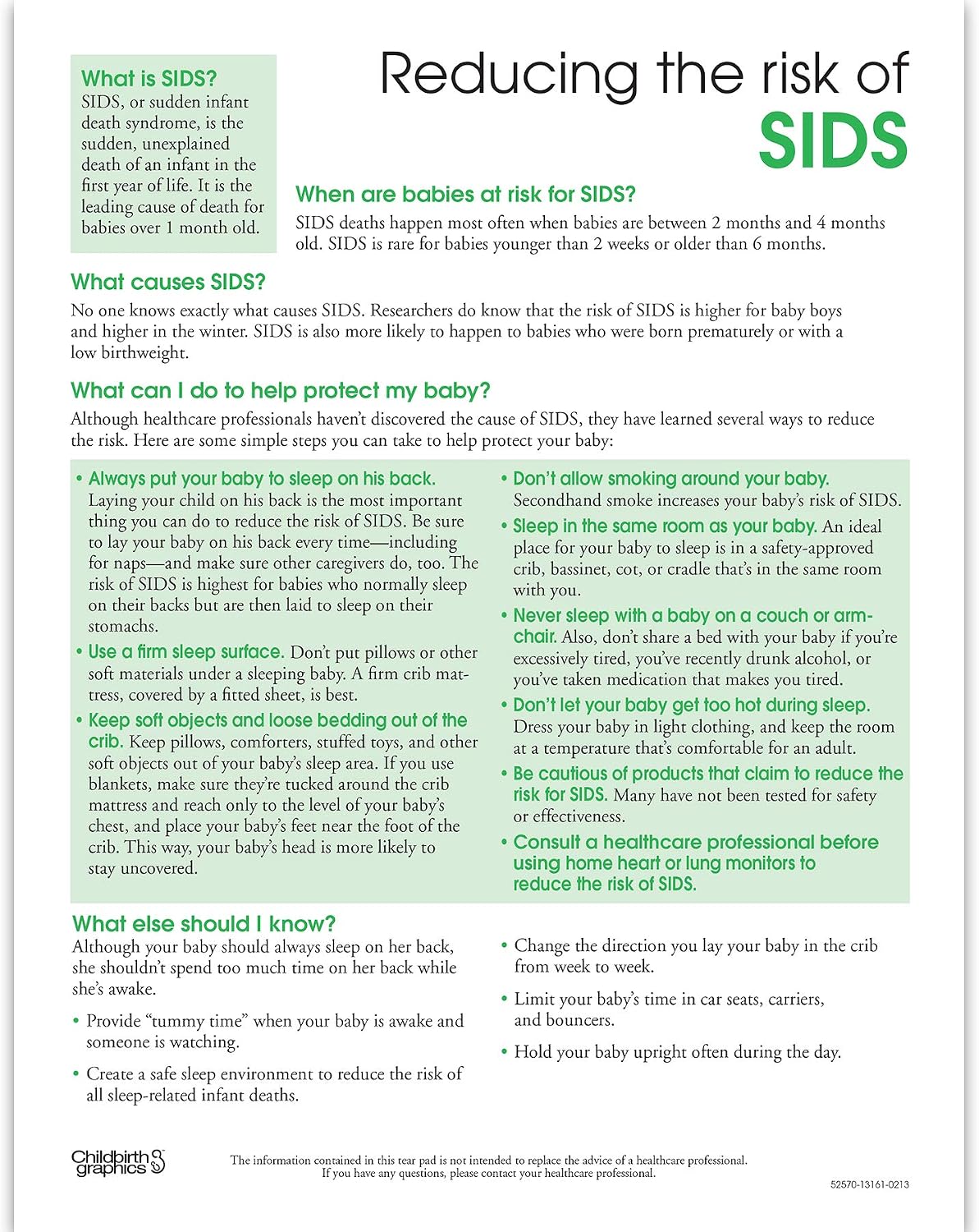 Amazon.com: Reducing The Risk of SIDS Tear Pad, English/Spanish ...
