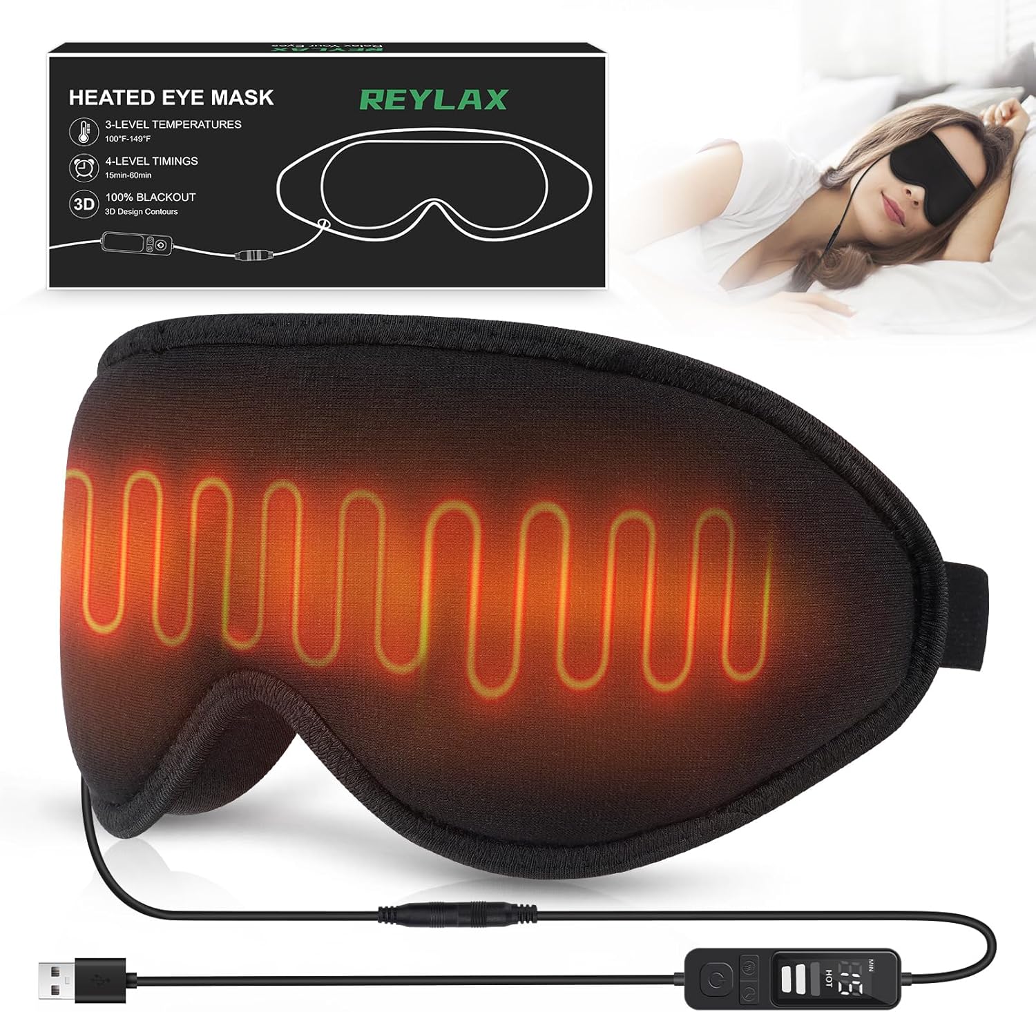 Amazon.com: Heated Eye Mask for Dry Eyes-USB Warm Eye Compress Heating ...