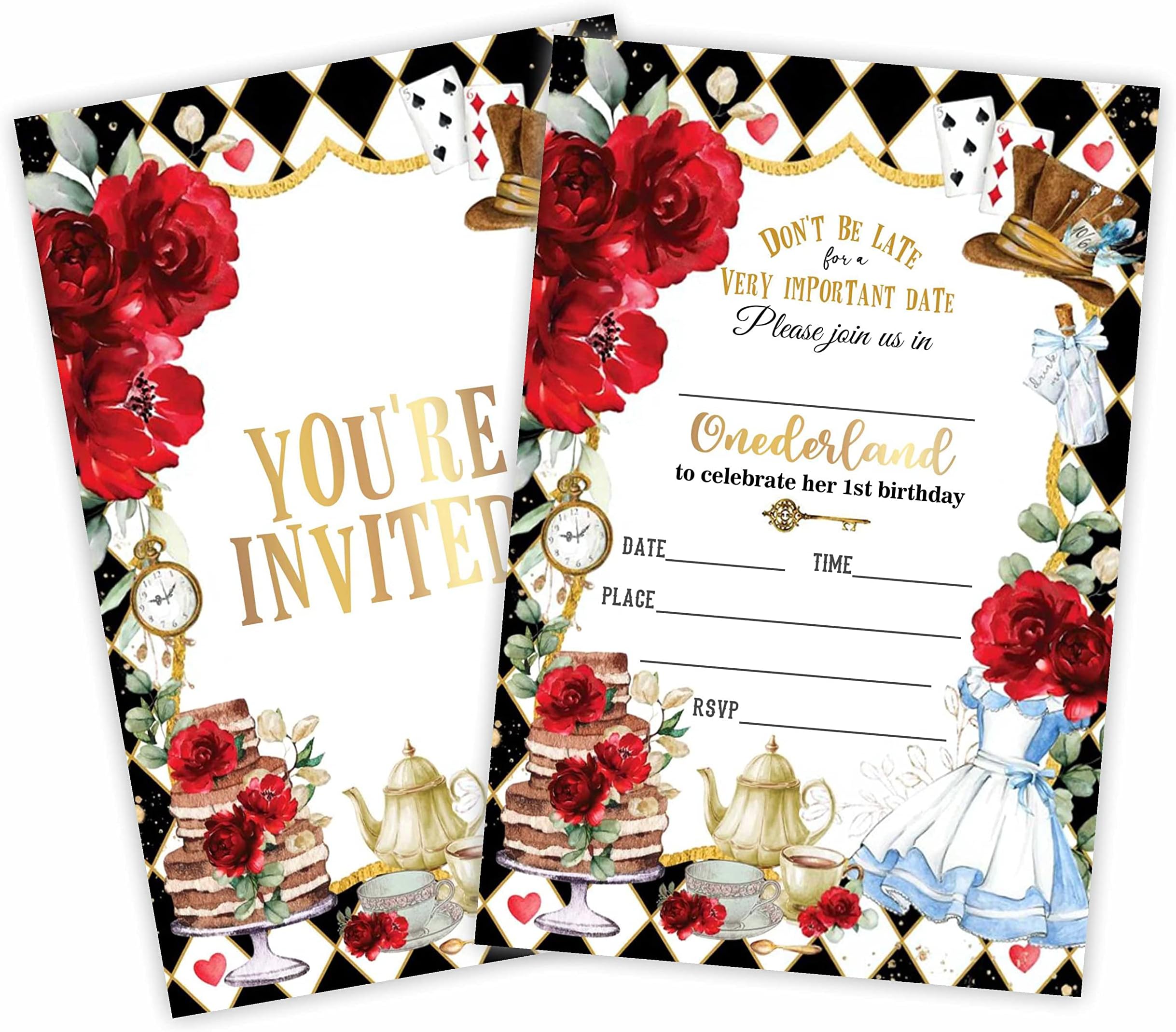 Amazon.com : 1st Birthday Party Invitations, Little Miss Onederful ...