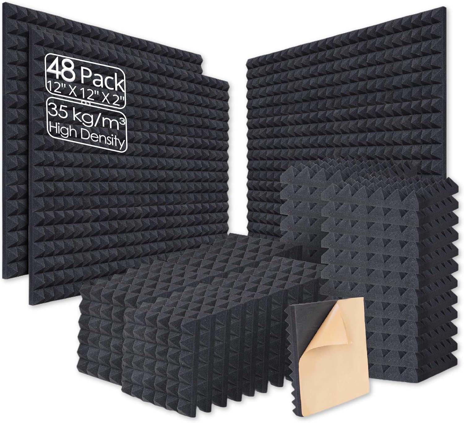 Amazon.com: VALLEY LINCO+ 48 Pack Acoustic Foam Panels Self-Adhesive, 2 ...