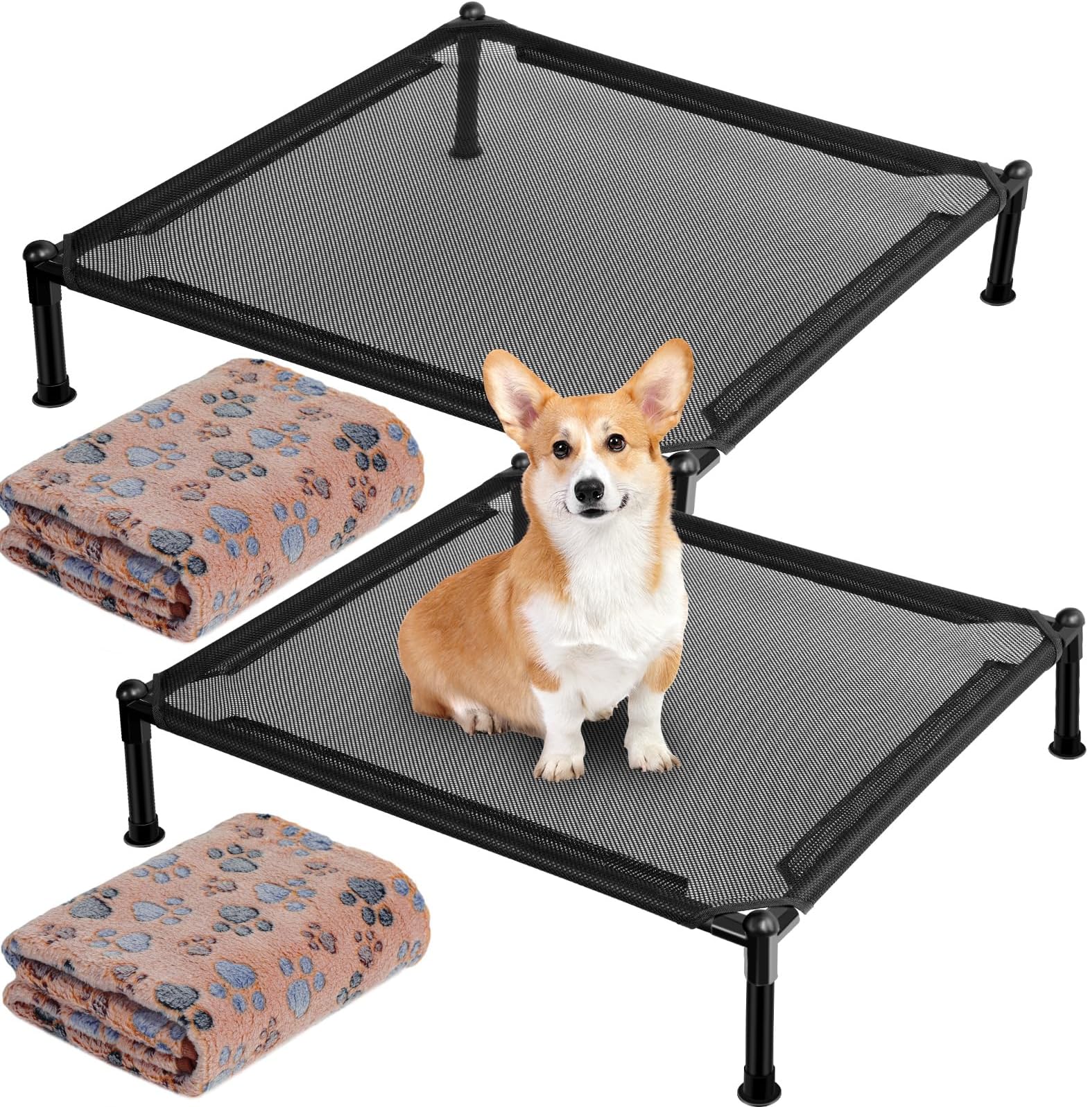 Amazon.com : Beeveer 2 Pcs Elevated Dog Bed Portable Raised Dog Bed Fit ...