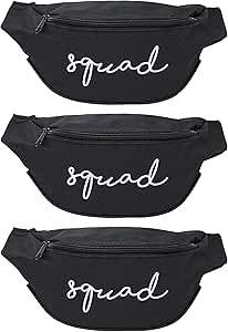 Amazon.com | Funky Junque 3 Pack: Bachelorette Belt Bag Bundle - Squad (Black) | Waist Packs