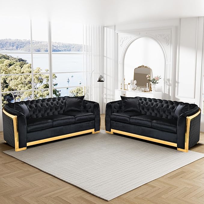 Amazon.com: DAMAIFROM Mid Century Modern Chesterfield Sofa Couch, 81 ...