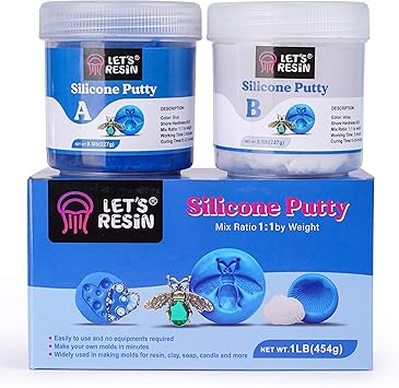 Amazon.com: LET'S RESIN Silicone Putty,1LB/40A Silicone Mold Making Kit ...