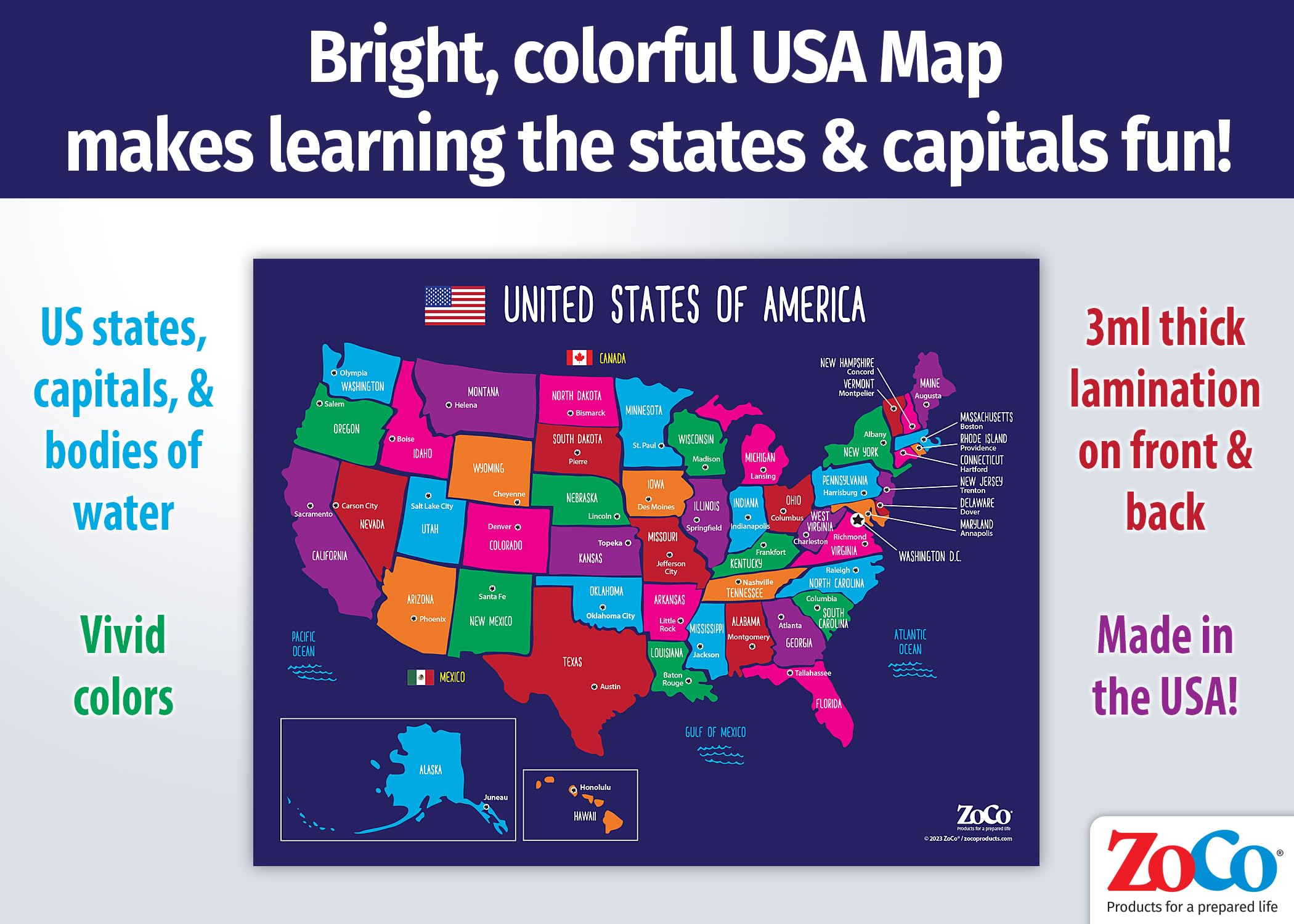 Political Map Of Usa With Capitals USA States And Capitals Map