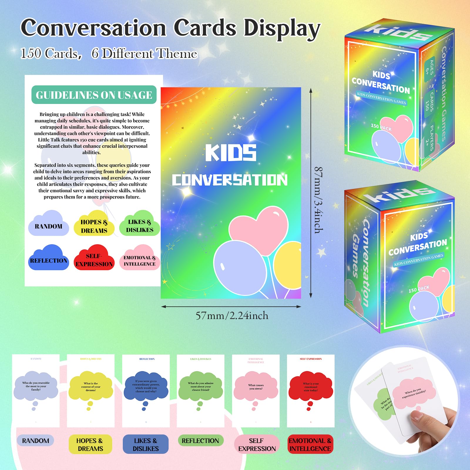 Snapklik.com : 1 Box Of Kids Conversation Cards Games Conversation ...