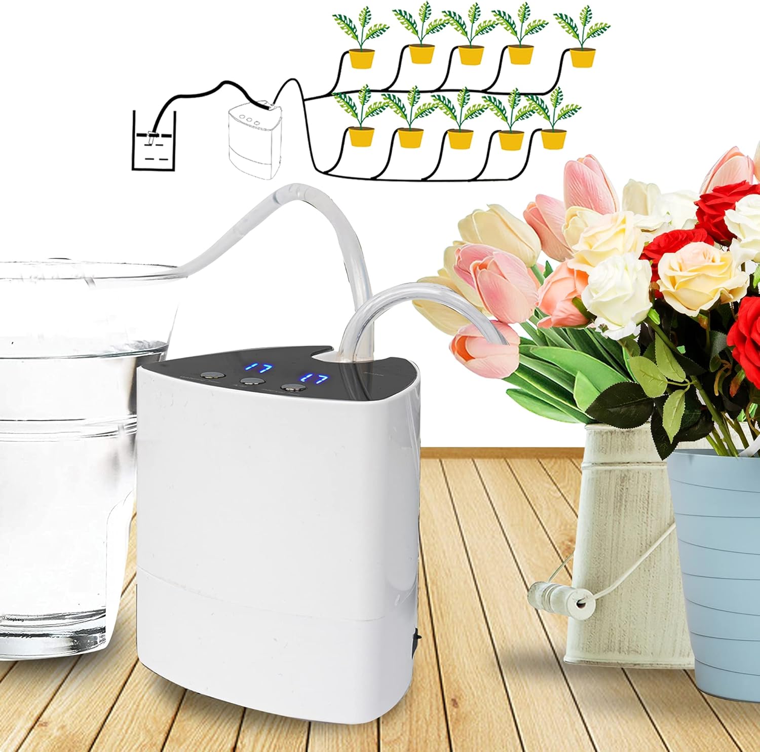 Amazon.com : Hourleey Automatic Watering System Drip Irrigation Kit ...