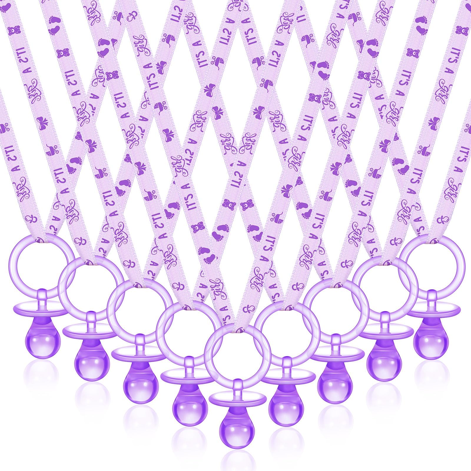 Amazon.com : Geiserailie 36 Pcs Baby Shower Pacifiers Necklace Acrylic ...
