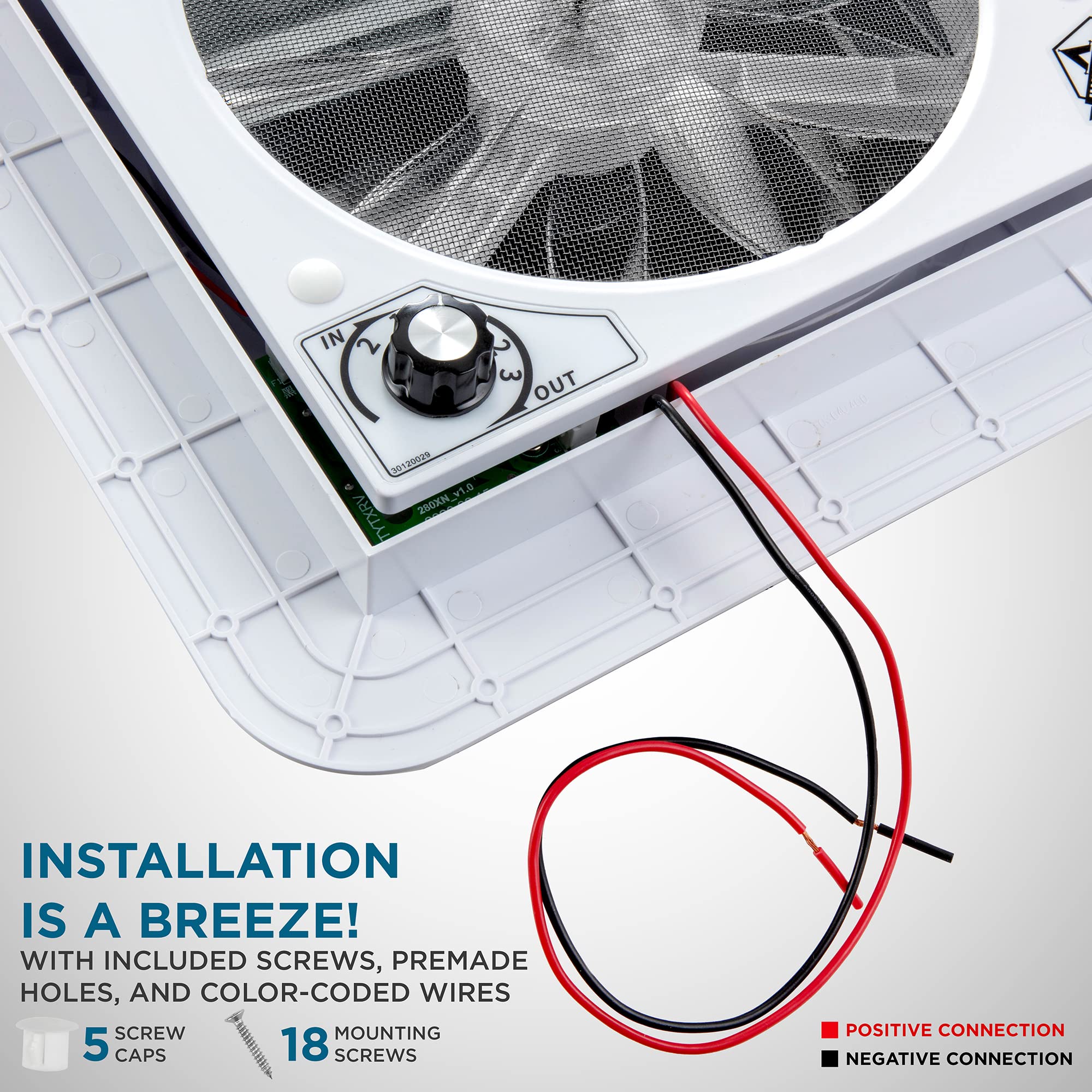 Snapklik.com : 11” RV Roof Vent Fan 12V 3-Speed Intake & Exhaust Camper Fan Manual Open/Close ...