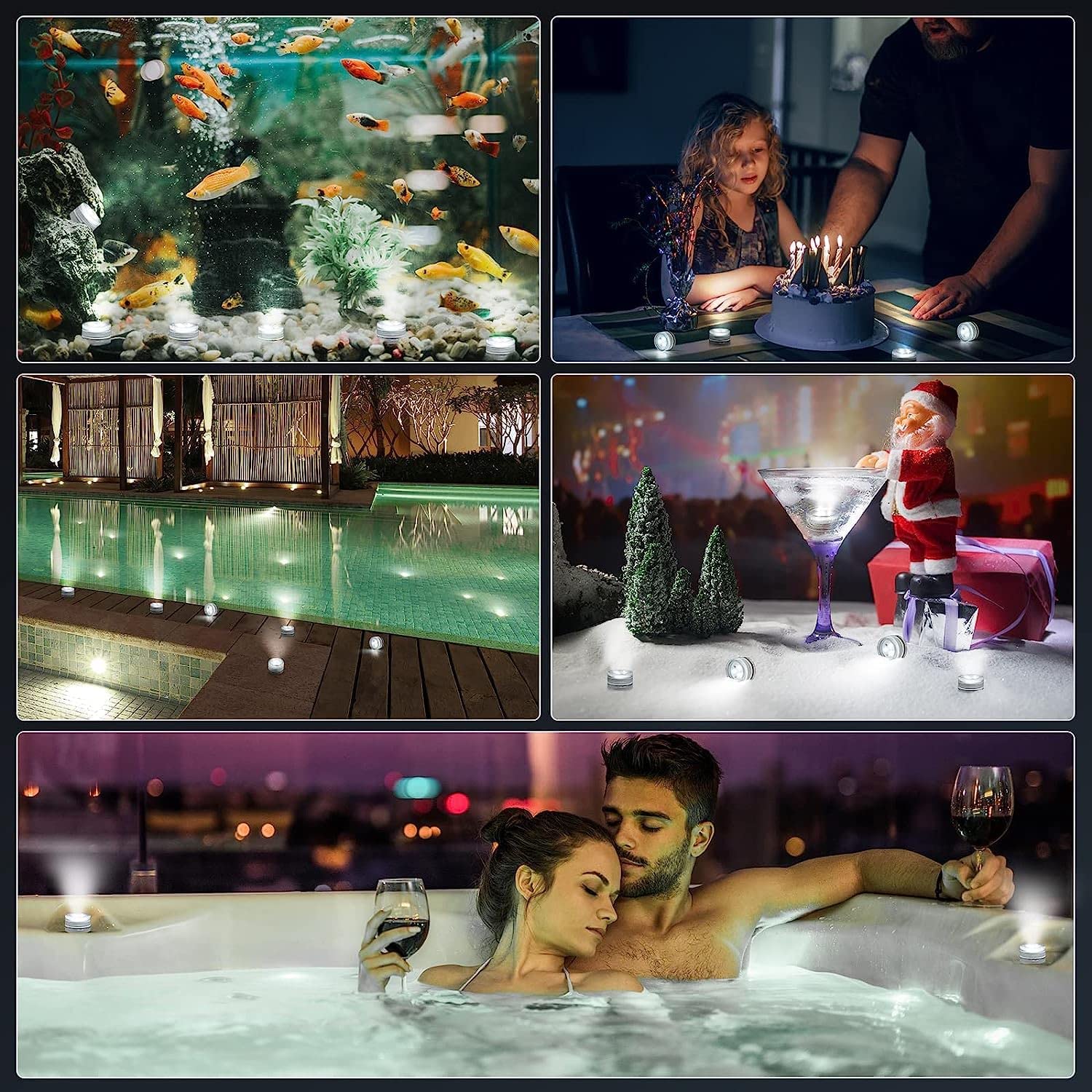 Snapklik.com : Mini Waterproof Submersible LED Tea Lights - 20Pcs Super ...