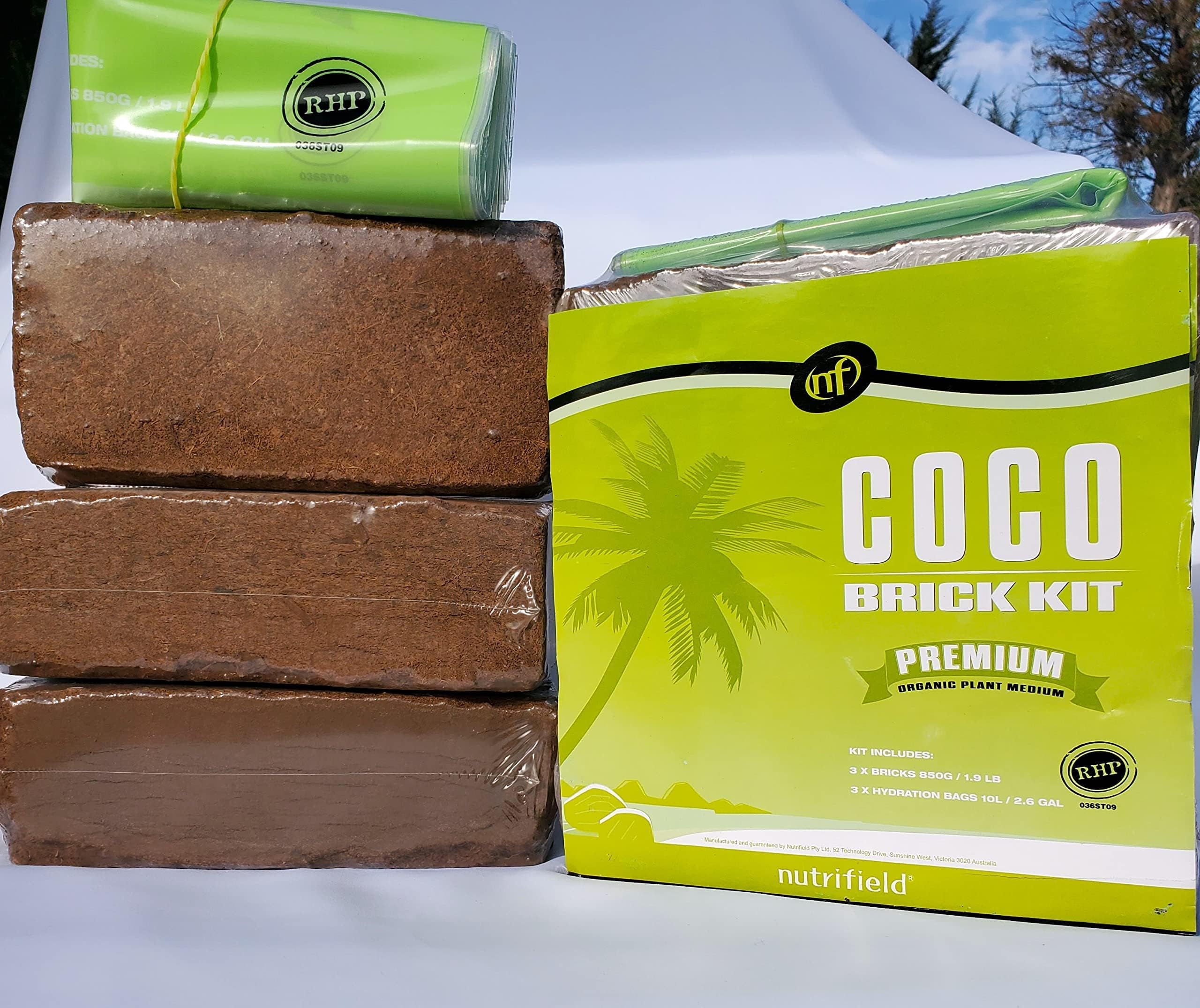 Amazon.com : Growbycoco Coco Peat Brick(11lbs) - Premium Organic Coco ...