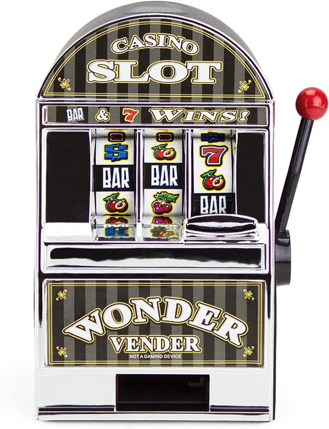 Amazon.com: Brybelly Bars and Sevens Slot Machine Bank with Spinning ...