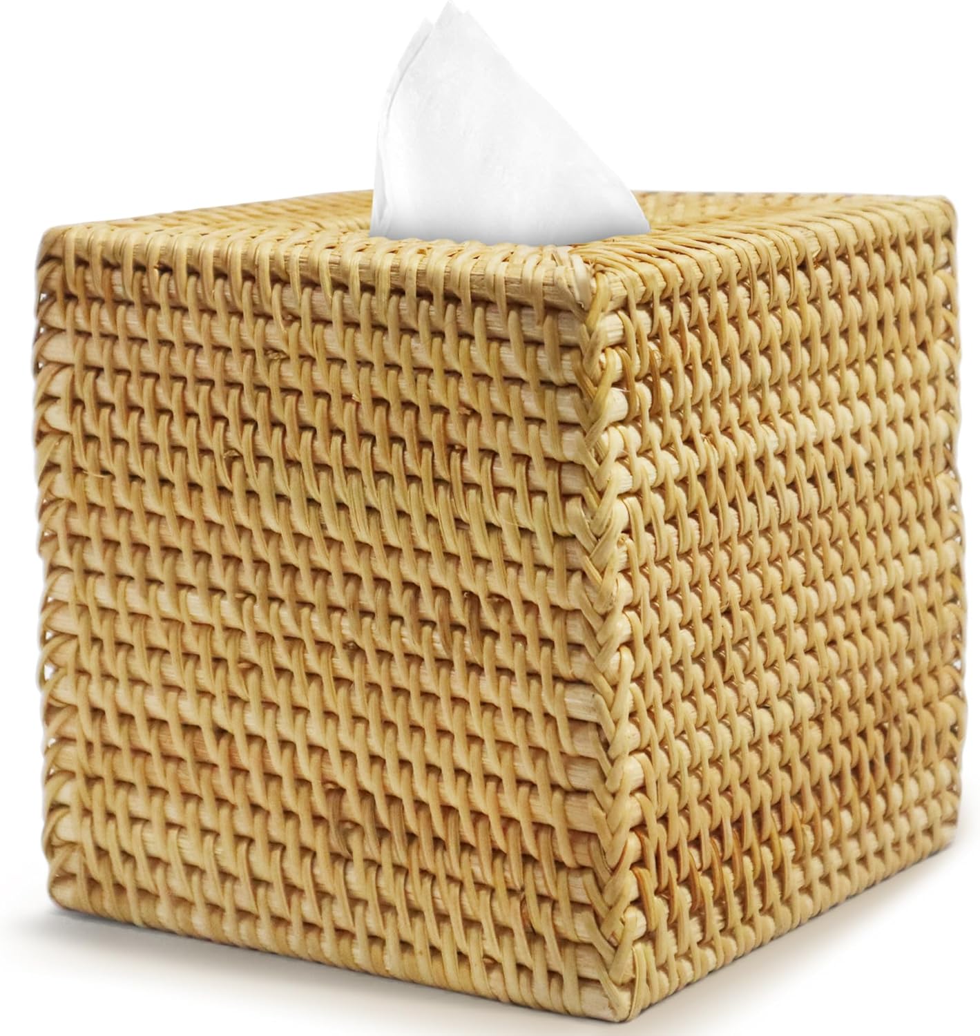 Amazon.com: Rattan Tissue Box Cover Square, Handmade Wicker Tissue Box ...
