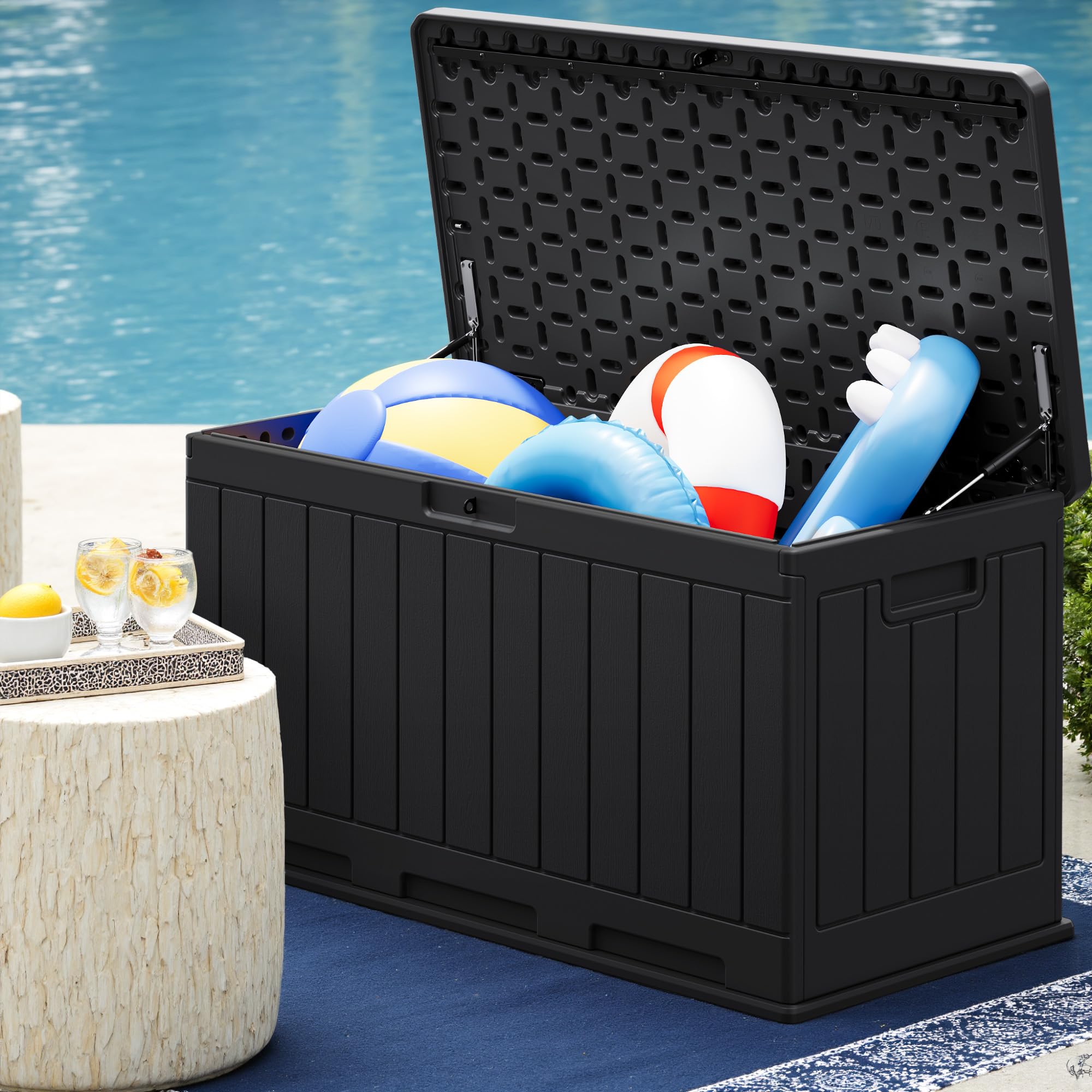 Snapklik.com : Greesum 90 Gallon HDPE Outdoor Storage Box - Waterproof